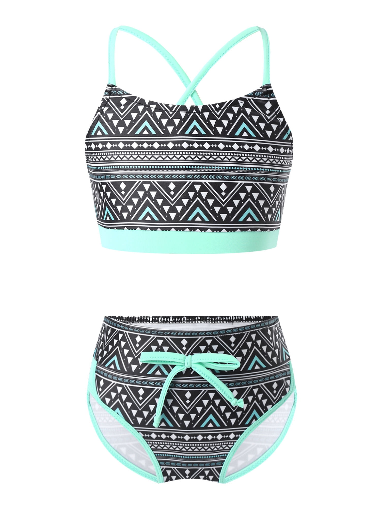 CHICTRY Kids Girls 2Pcs Bikini Set Swimwear Crop Top with Briefs ...