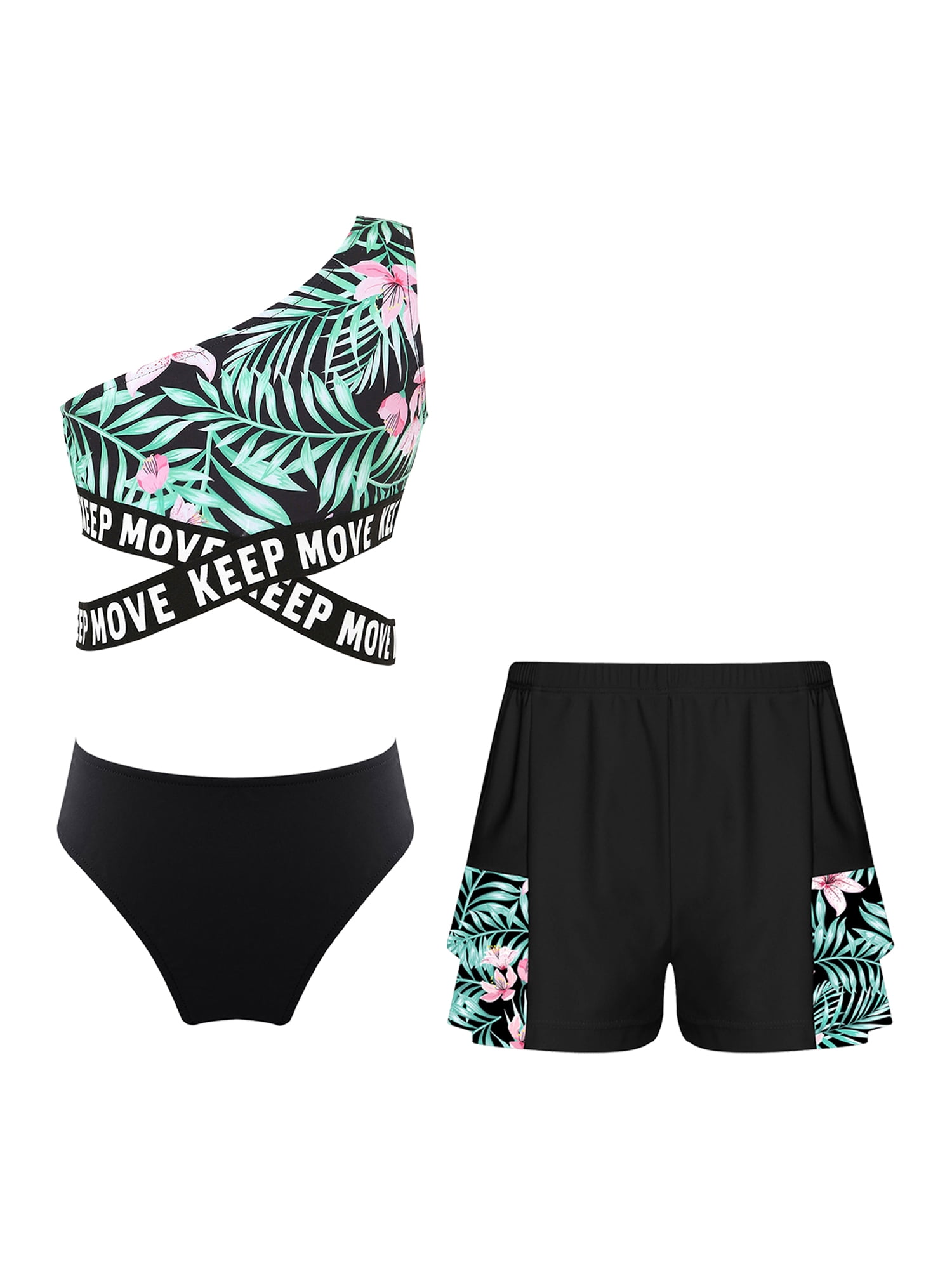 CHICTRY Kids Girls 3 Pcs Tankini Swimsuits Surfing Rash Guard Sets ...