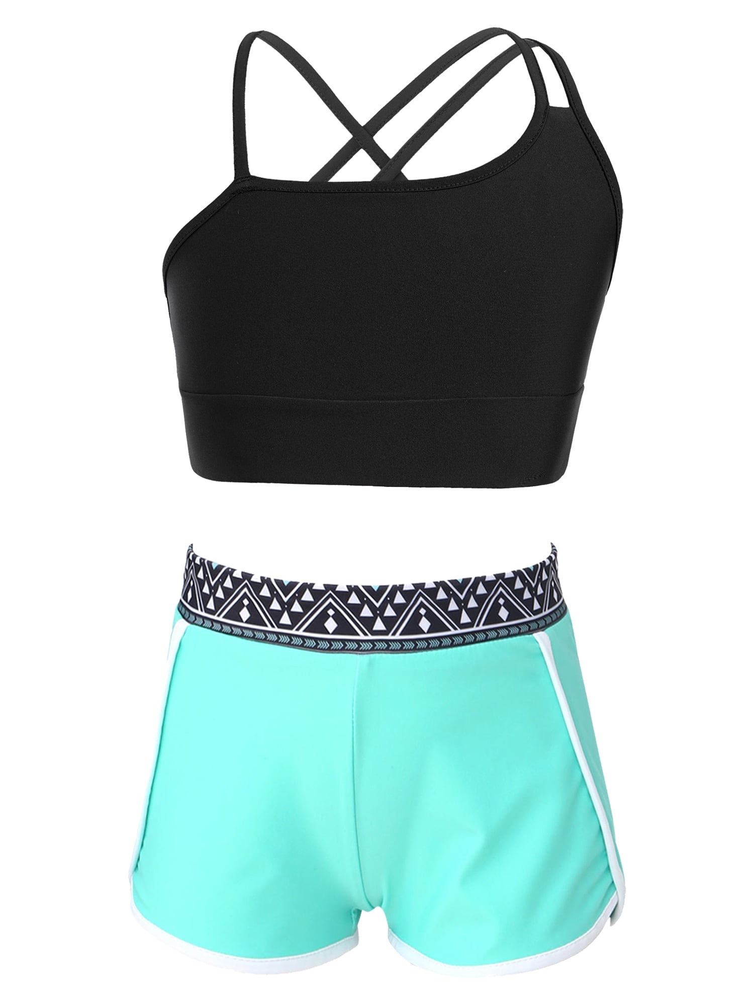 CHICTRY Kids Girls Asymmetrical Spaghetti Shoulder Straps Crop Top with ...