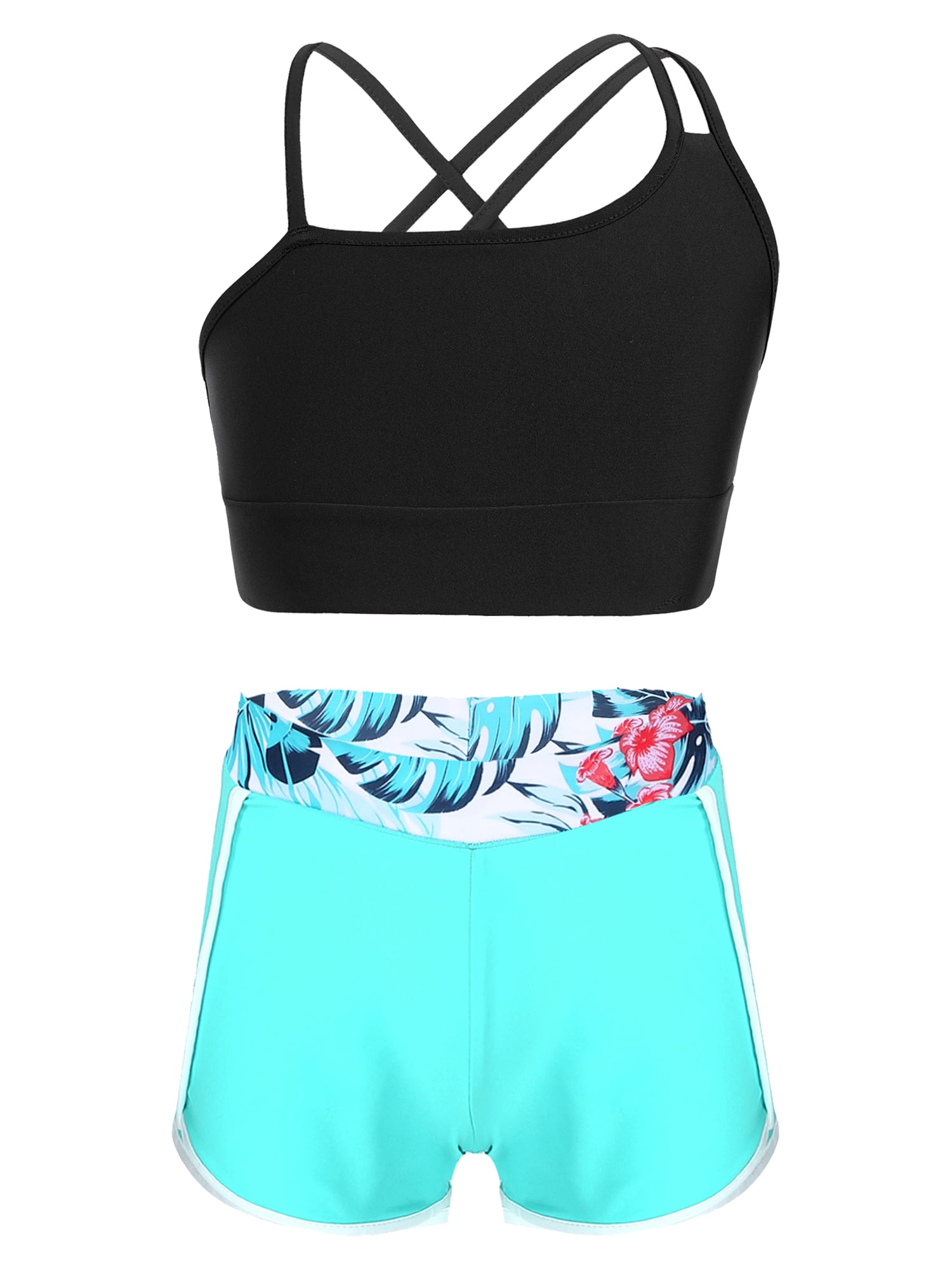 CHICTRY Kids Girls Asymmetrical Spaghetti Shoulder Straps Crop Top with ...