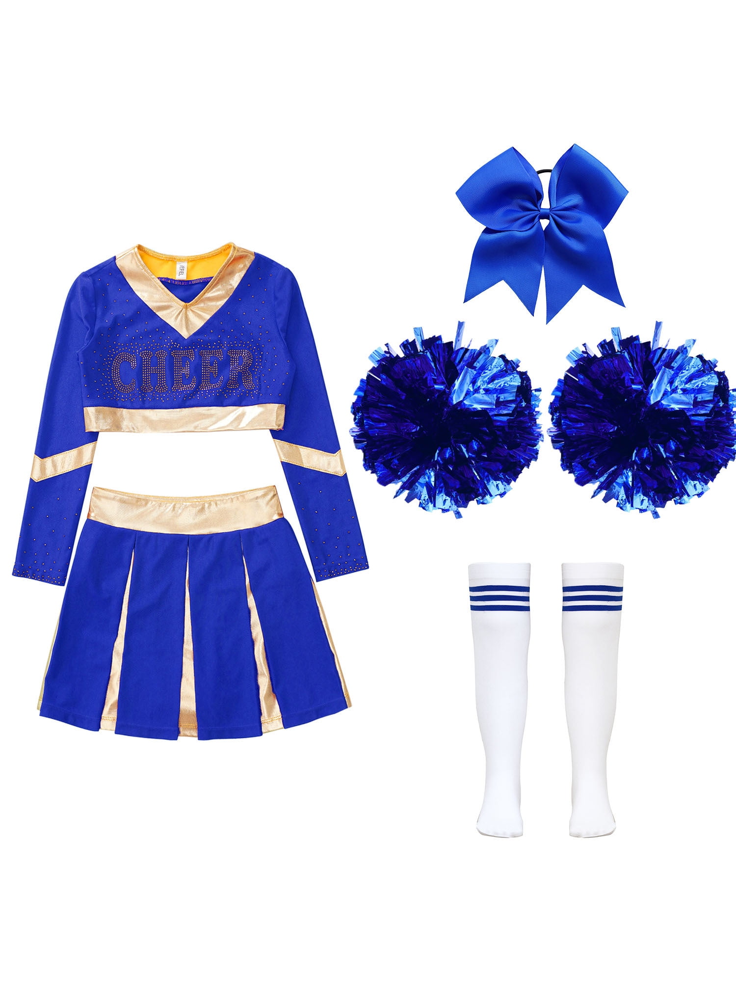 CHICTRY Kids Girls Cheer Leader Costume Halloween Carnival Fancy Dress ...
