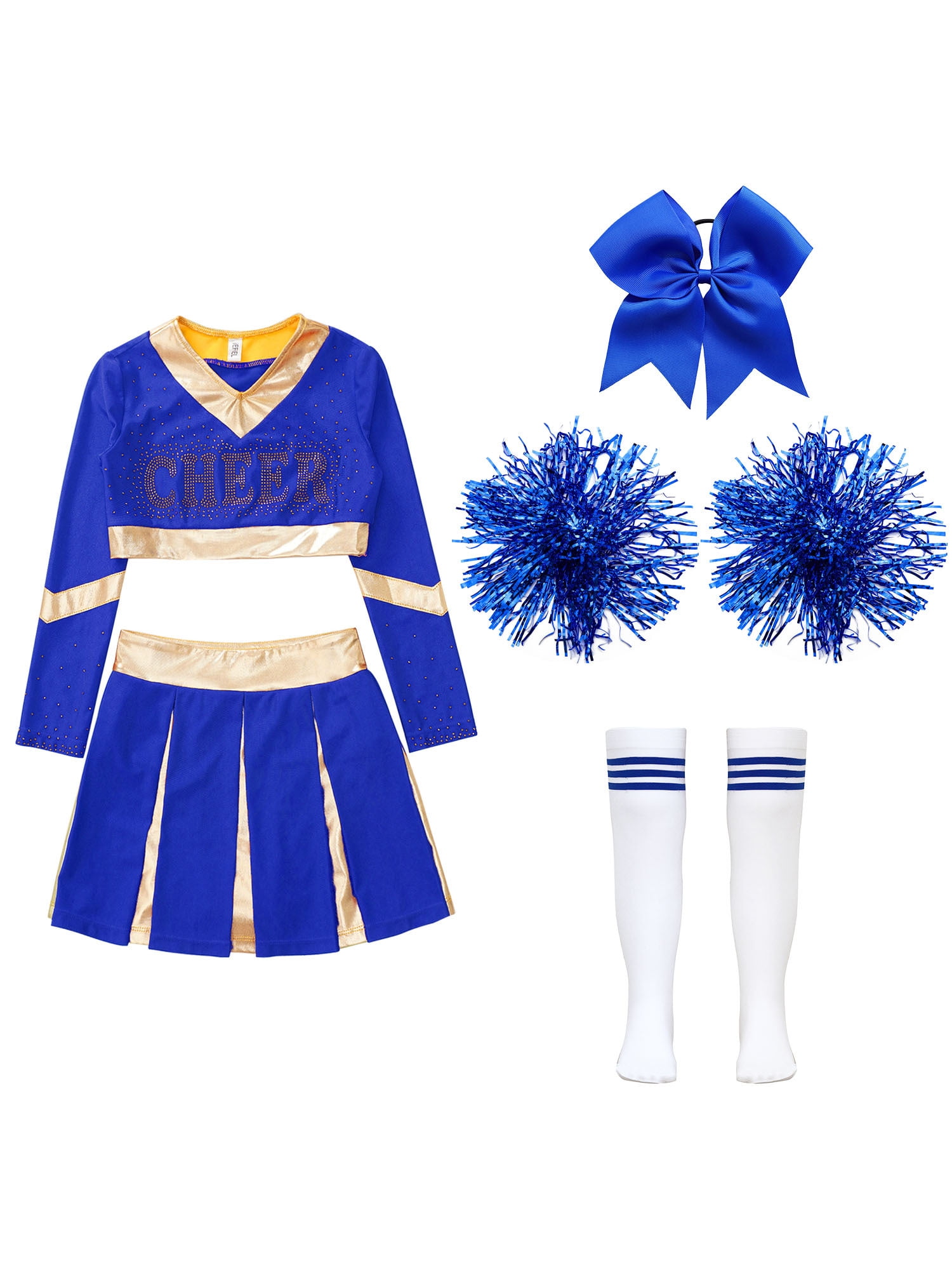 CHICTRY Kids Girls Cheer Leader Costume Halloween Carnival Fancy Dress ...