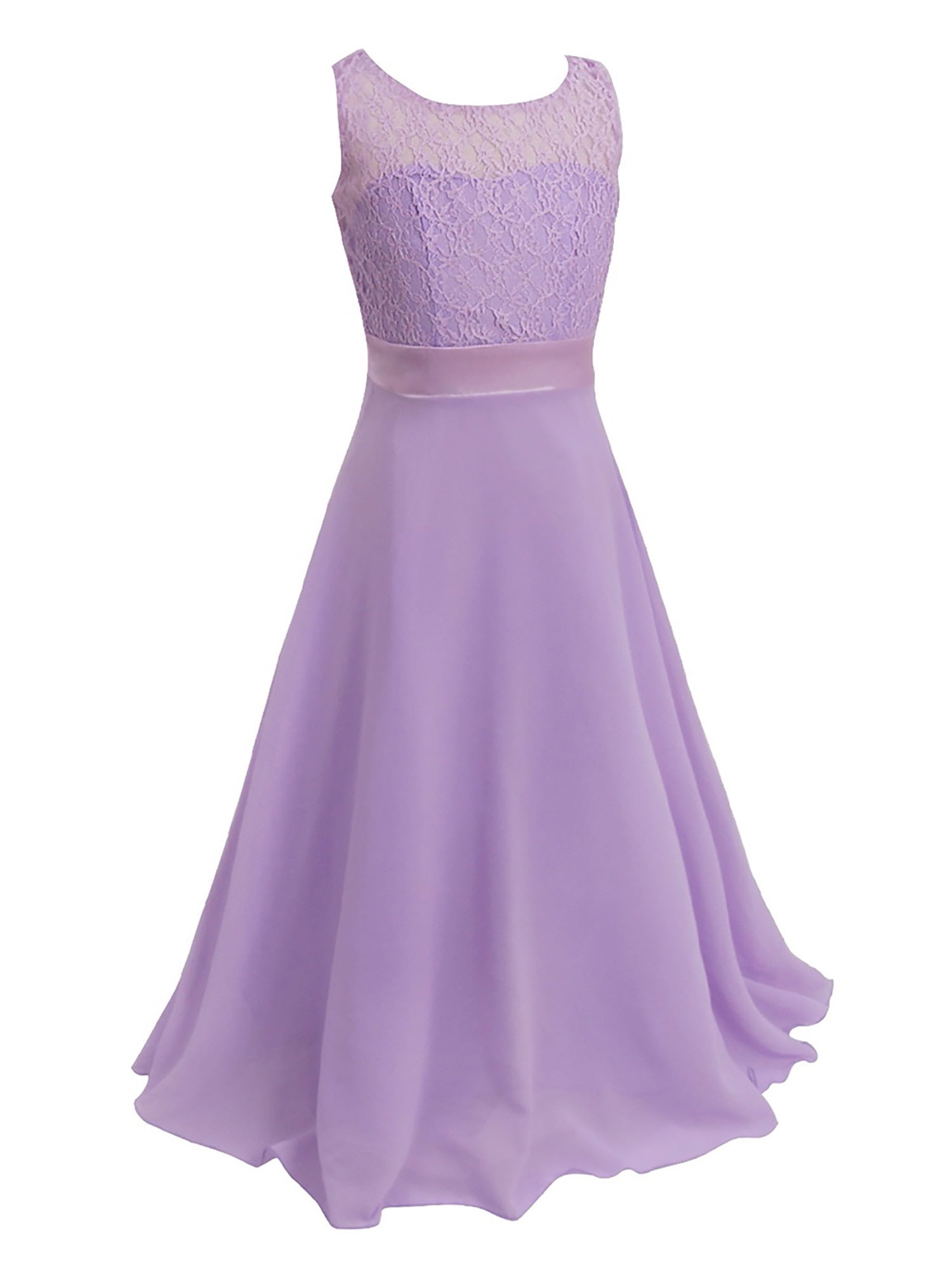 CHICTRY Kids Girls Floral Lace Bodice Wedding Birthday Prom Party Maxi ...