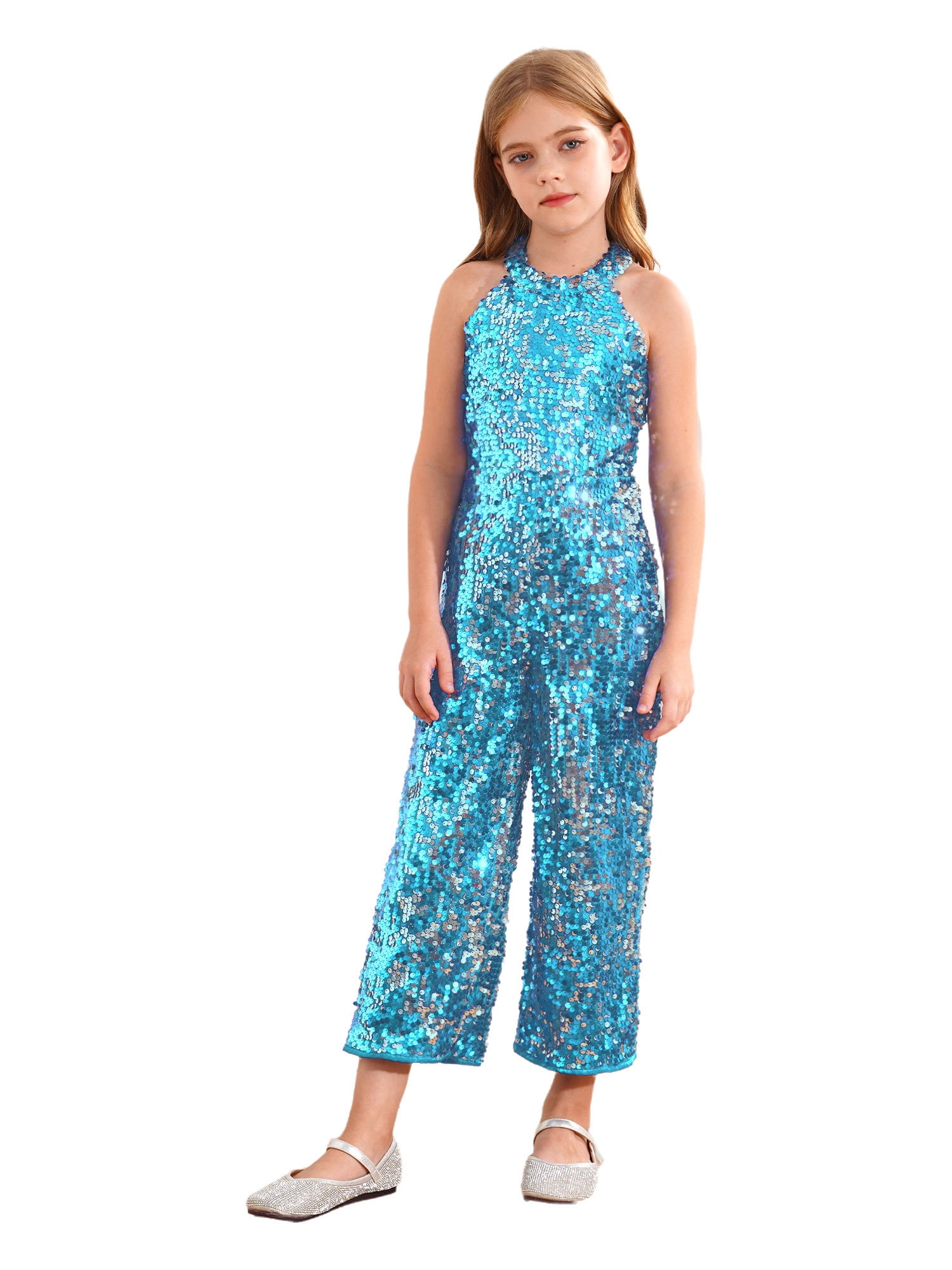 CHICTRY Kids Girls Halter Sleeveless Party Romper All Sparkly Sequins ...