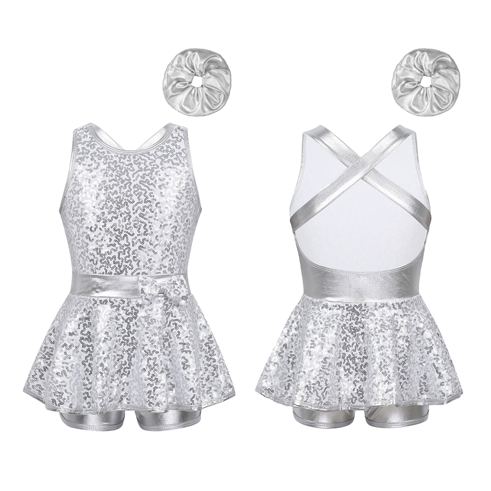 CHICTRY Kids Girls Jazz Modern Dance Costume Allover Sparkling Sequins ...