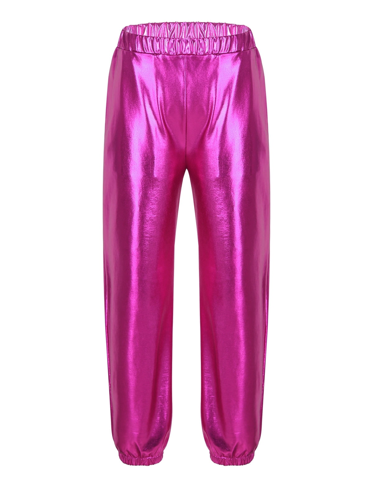 CHICTRY Kids Girls Metallic High Rise Dance Pants Costume Jazz Hip Hop ...