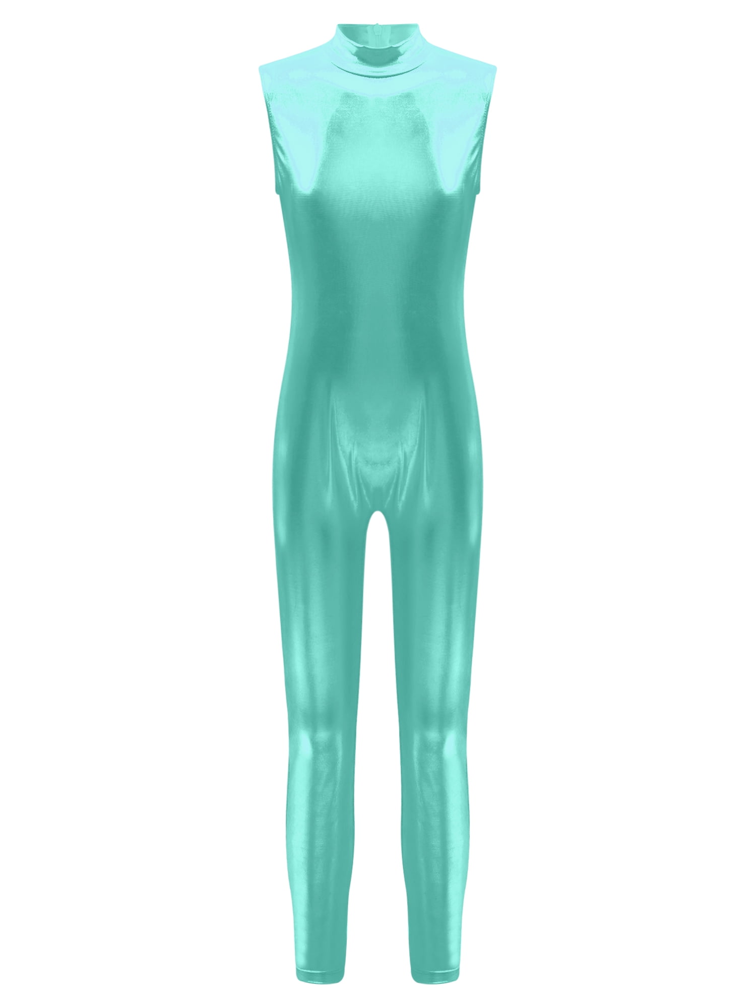 CHICTRY Kids Girls Metallic Long Jumpsuit Sleeveless Gymnastics ...