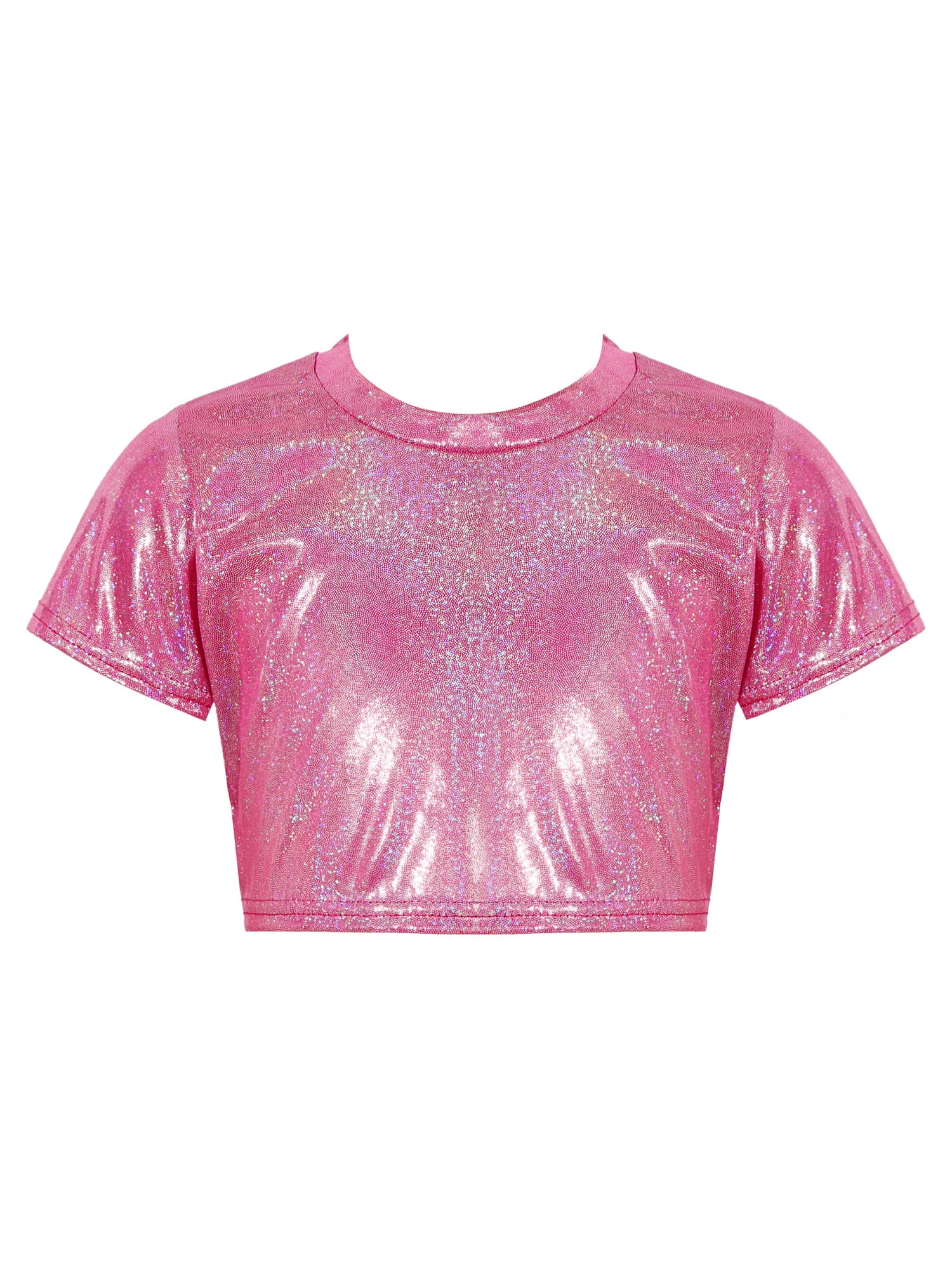 CHICTRY Kids Girls Metallic Sequins Jazz Dance T-Shirt Hip-Hop Dance ...