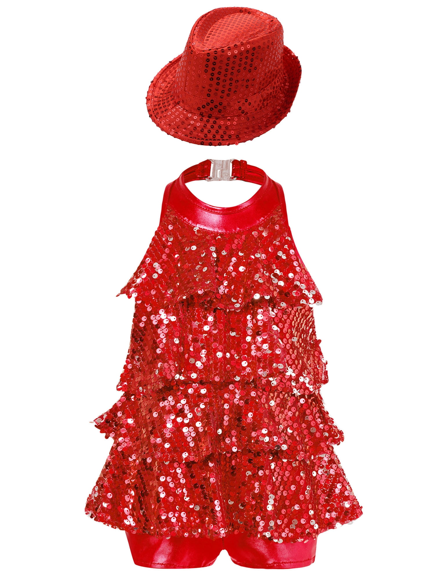 CHICTRY Kids Girls Modern Jazz Dance Tops with Hat Performance ...