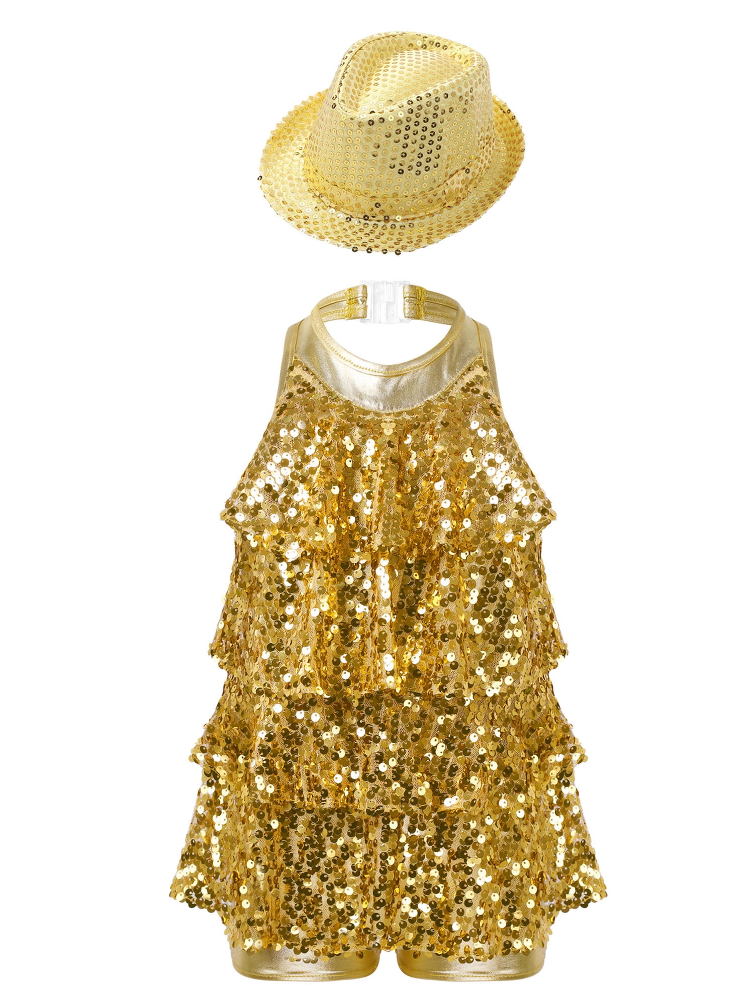CHICTRY Kids Girls Modern Jazz Dance Tops with Hat Performance ...