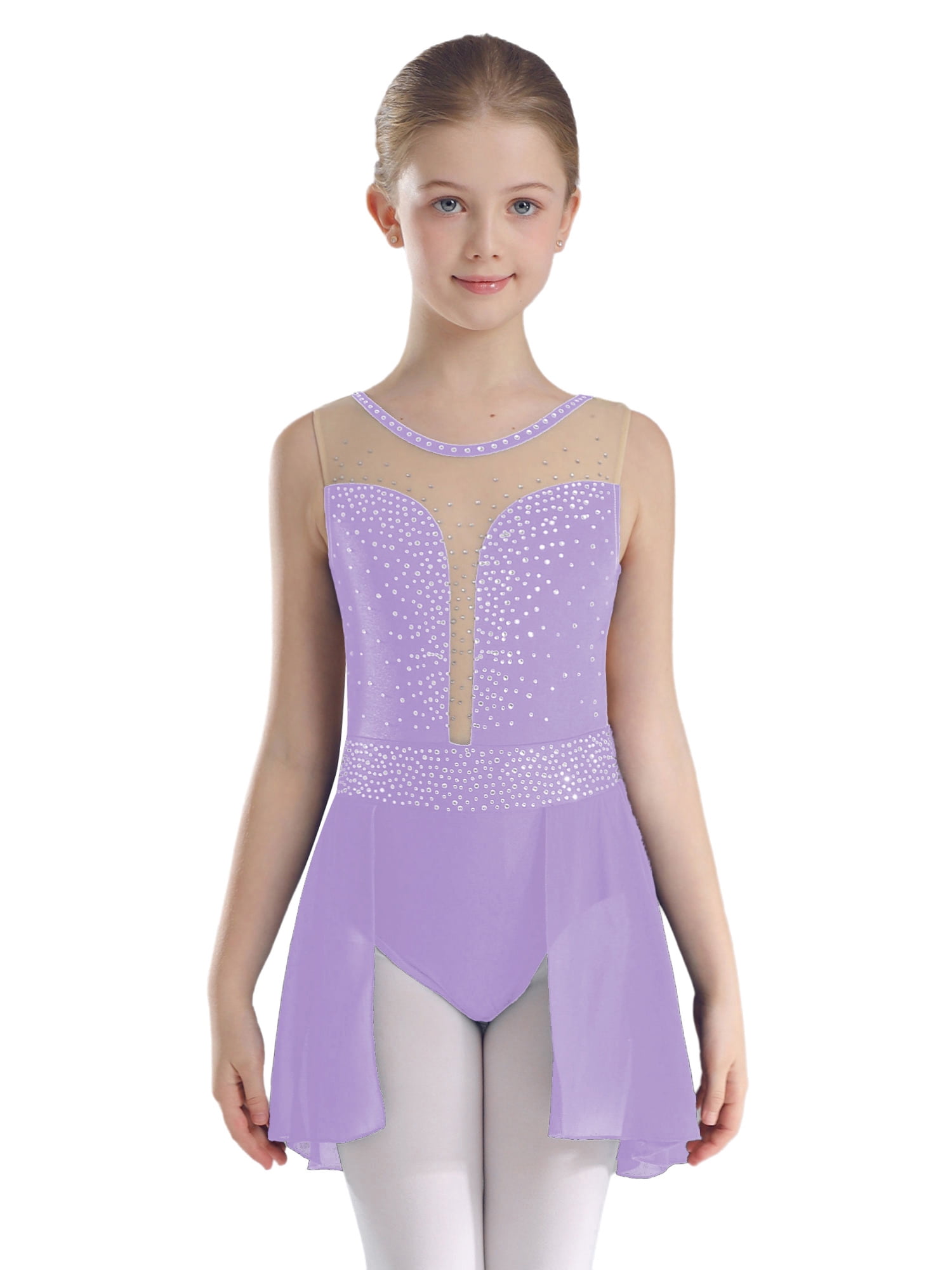CHICTRY Kids Girls Shiny Straps Back Lyrical Dance Dress Ballet Leotard ...