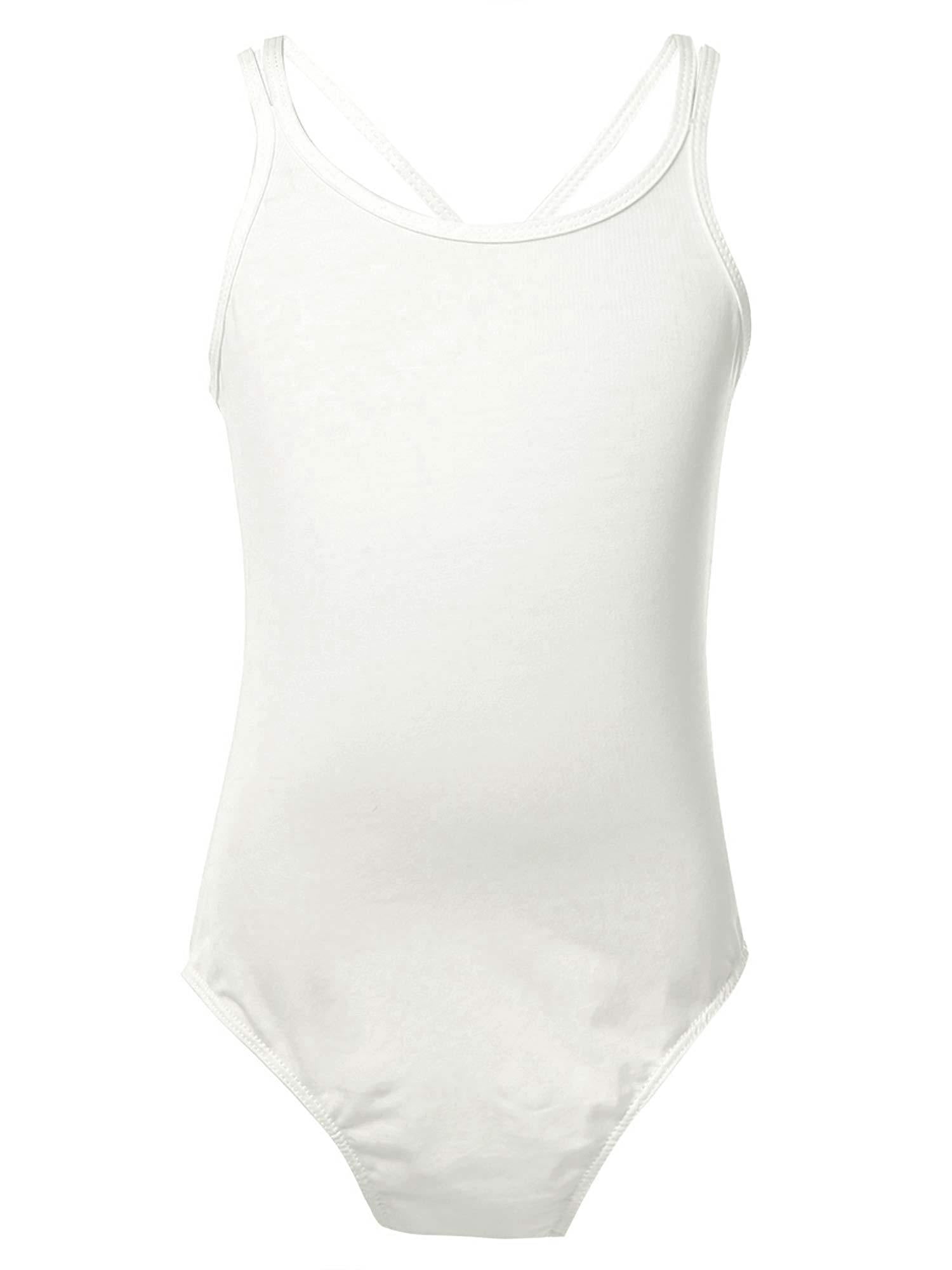 CHICTRY Kids Girls Solid Color Dance Leotard Crisscross Straps Ballroom ...