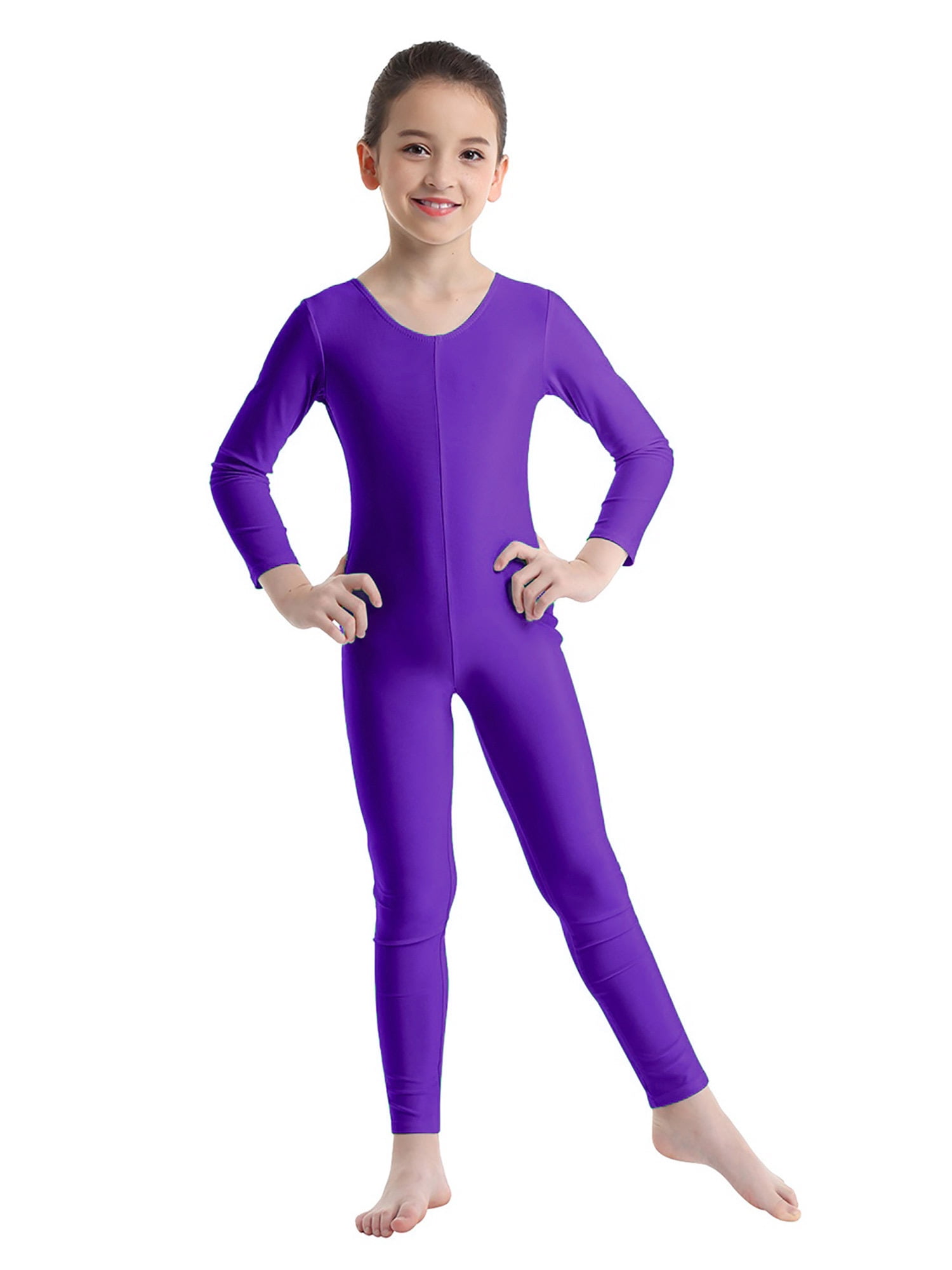 CHICTRY Kids Girls Solid Color Long Sleeve Ballet Dance Leotard ...