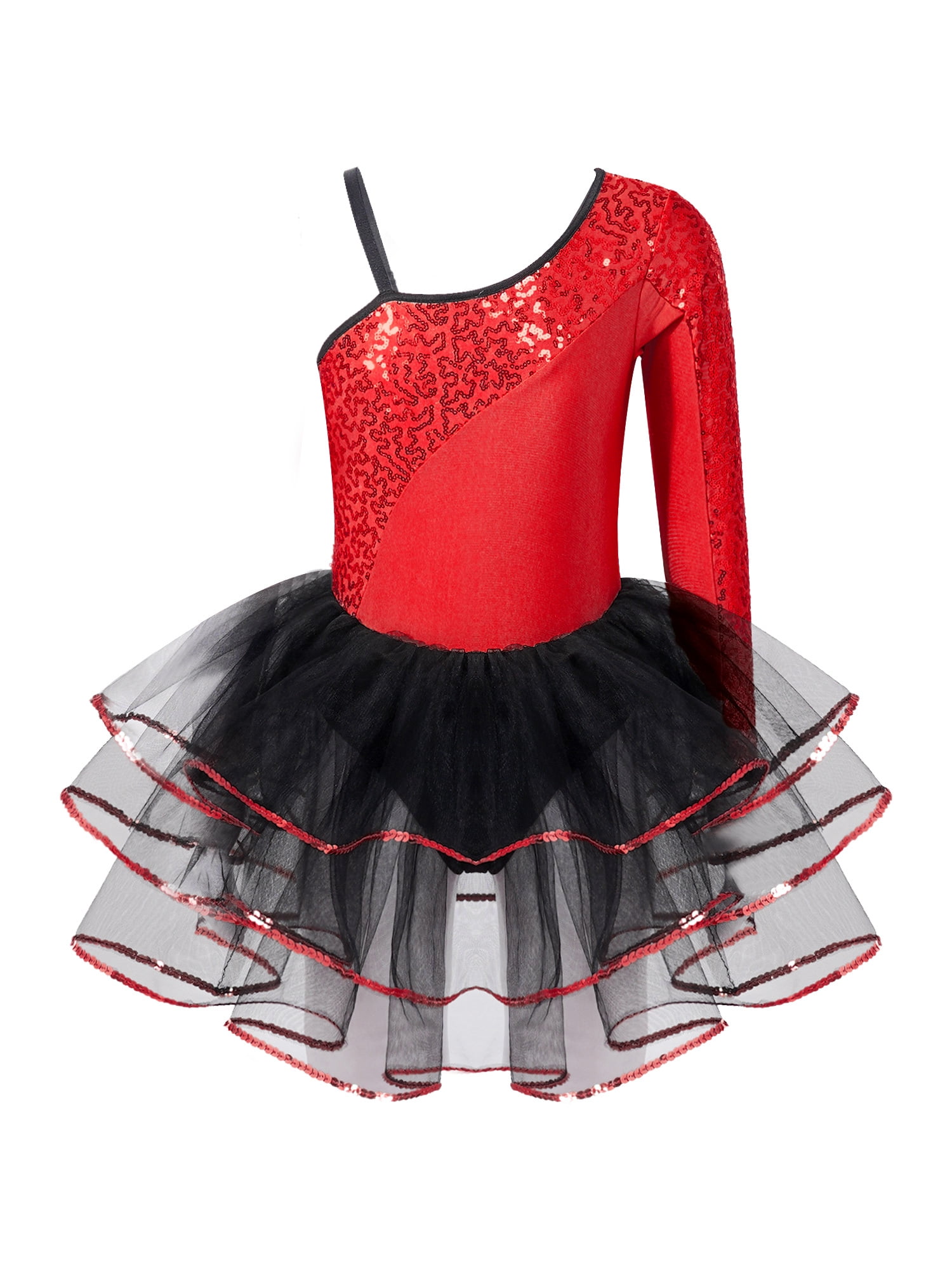 CHICTRY Kids Girls Sparkly Sequins Ballet Dance Tutu Dress One Shoulder ... CHICTRY Kids Girls Sparkly Sequins Ballet Dance Tutu Dress One Shoulder ...