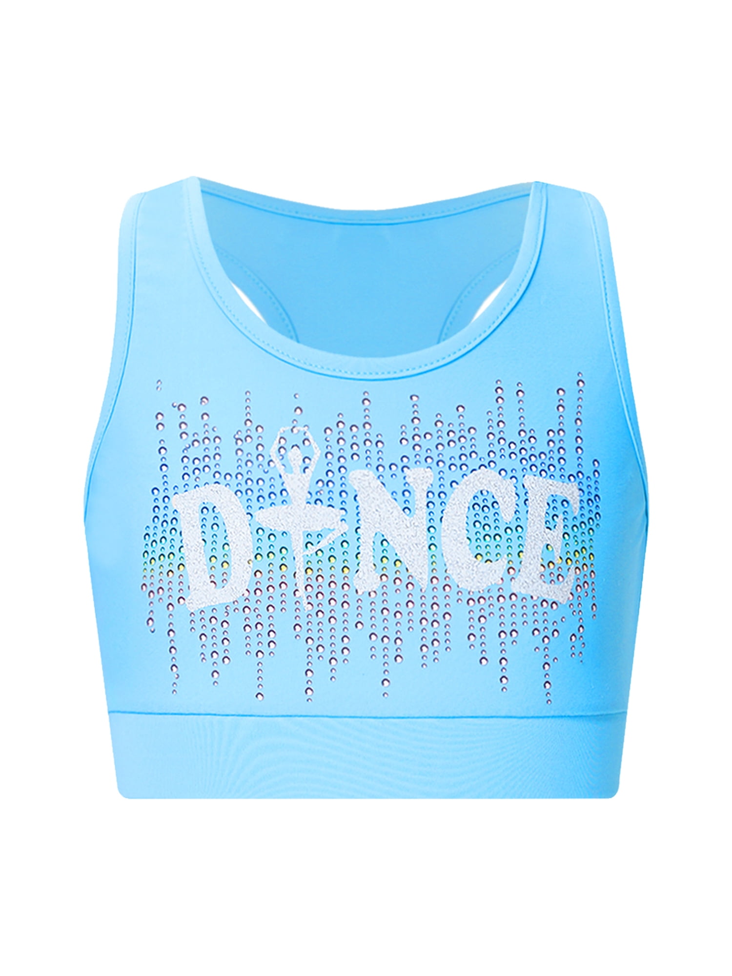 CHICTRY Kids Girls Sports Vest Sleeveless Shiny Rhinestone Racerback ...