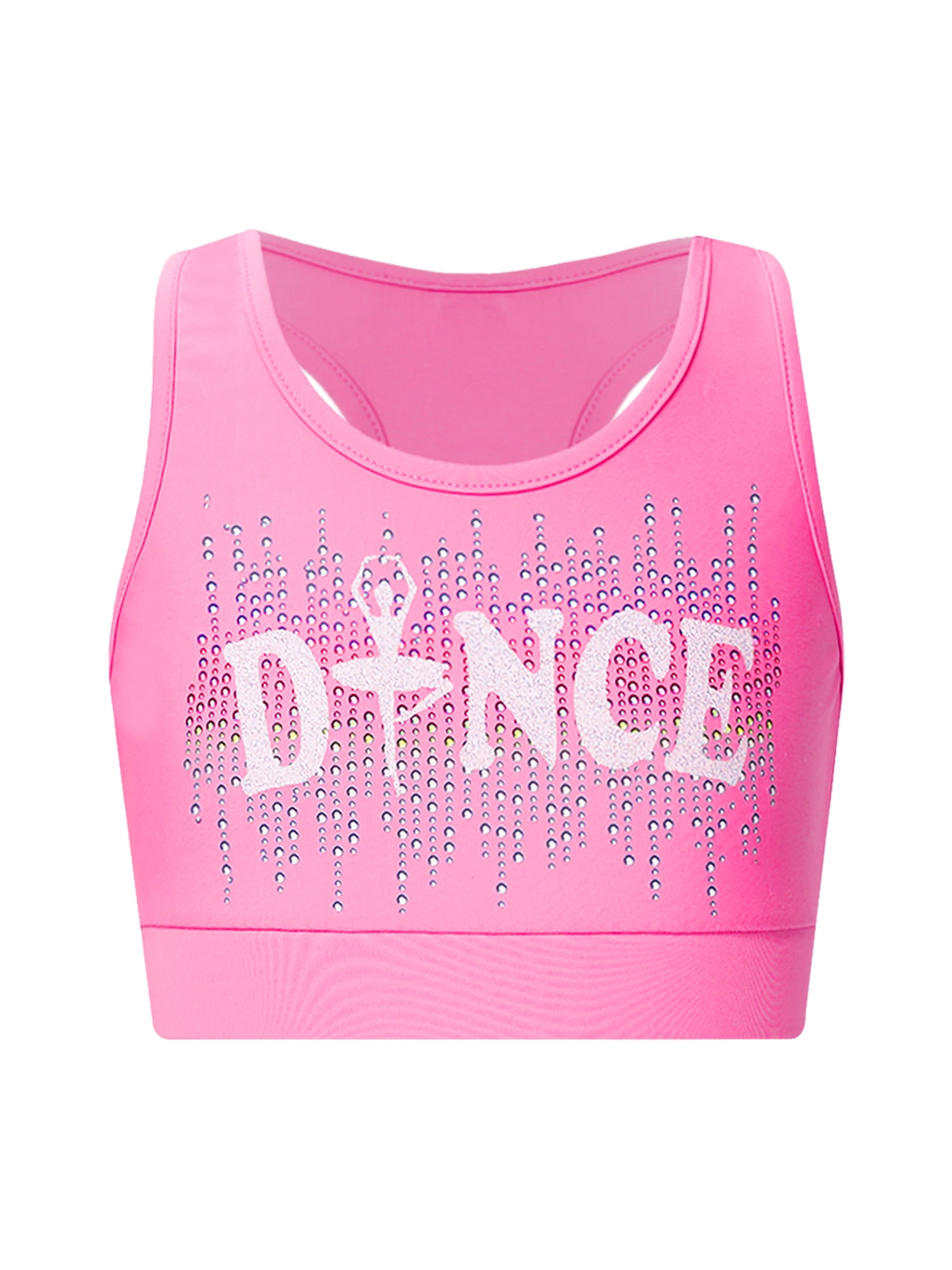 CHICTRY Kids Girls Sports Vest Sleeveless Shiny Rhinestone Racerback ...