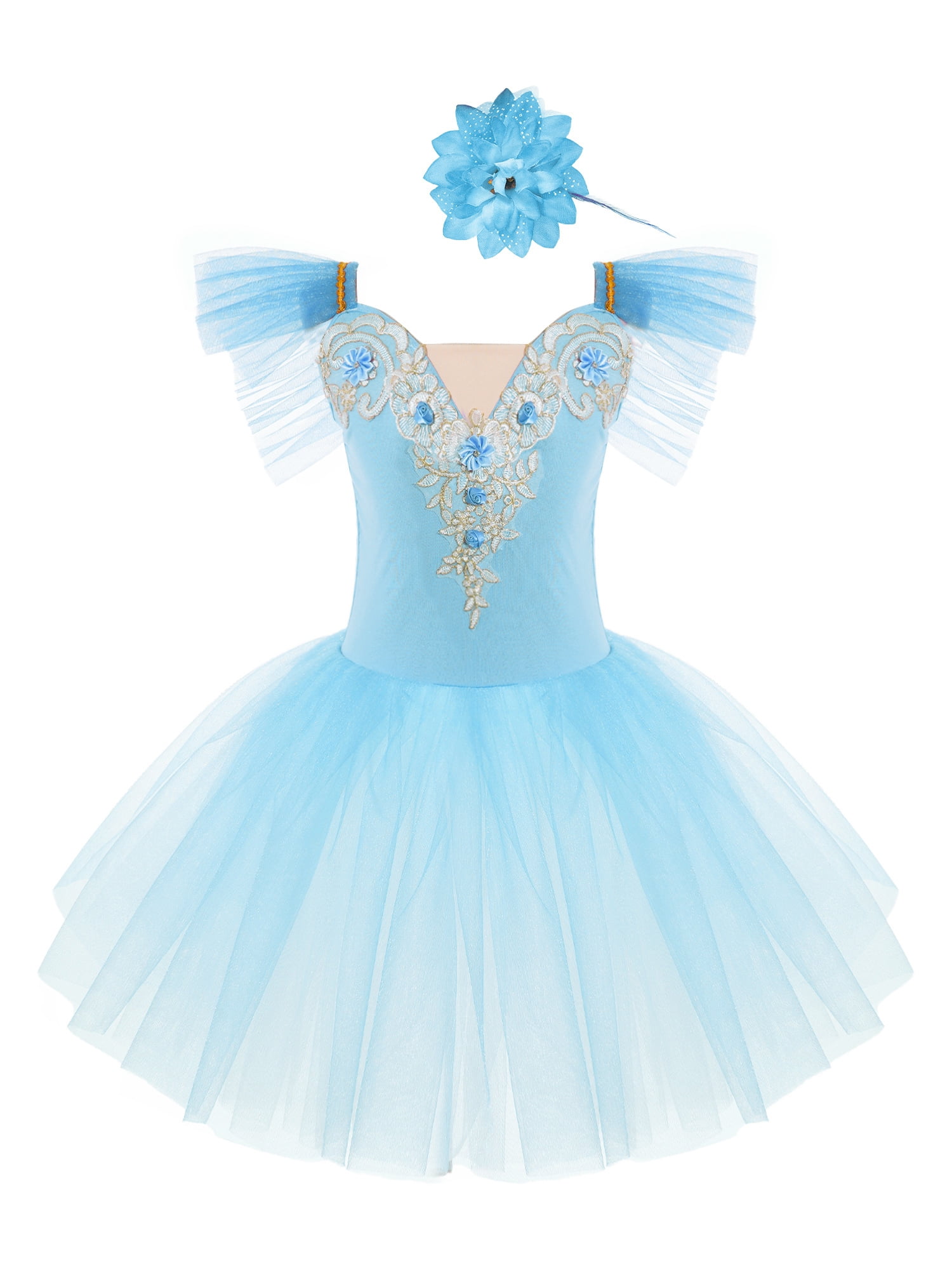 CHICTRY Little Girls Ballerina Tutus Mesh Dress Dance Costume Spaghetti ...