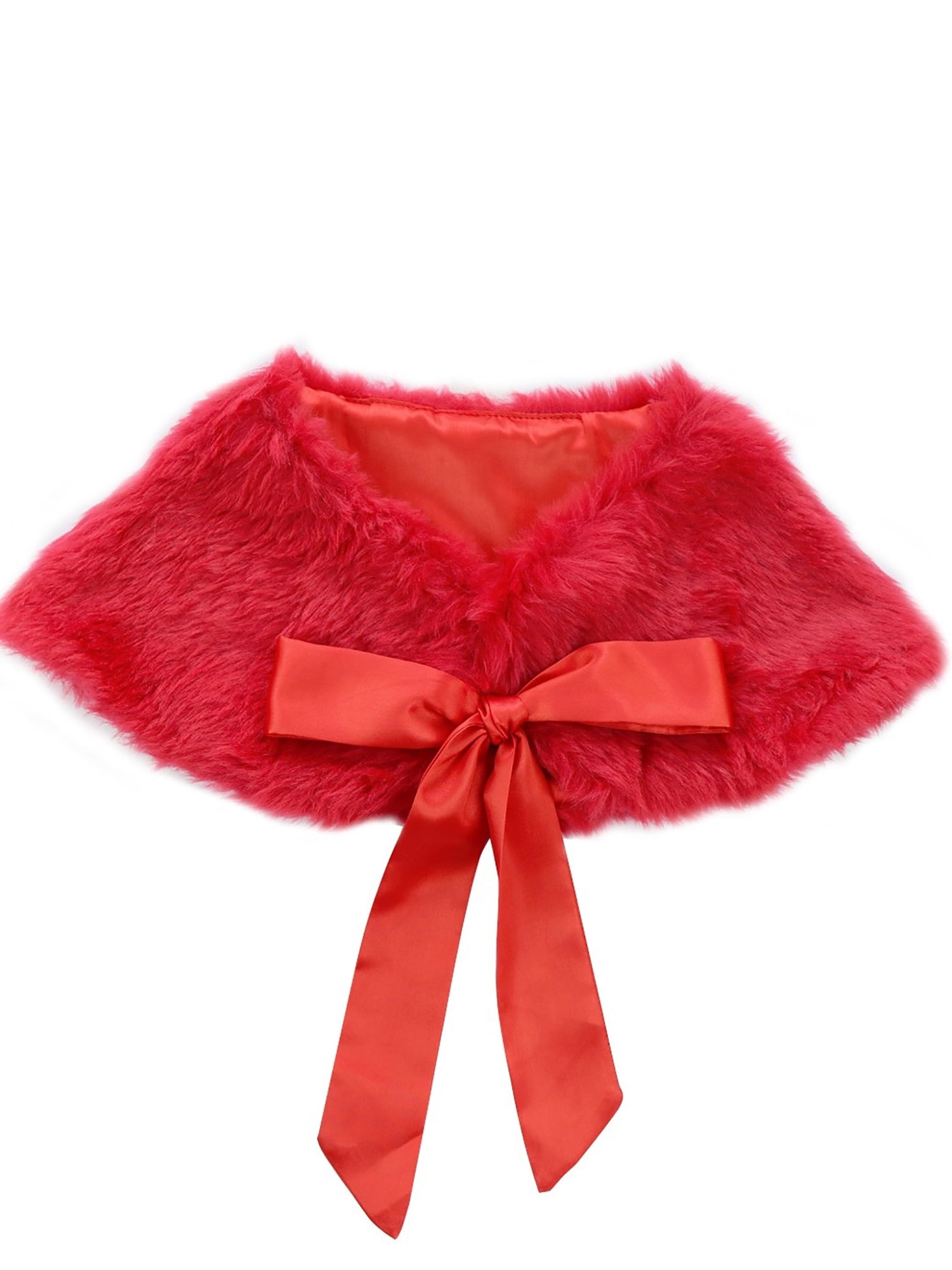 CHICTRY Little Girls Faux Fur Cloak Cape Shrug for Wedding Birthday ...