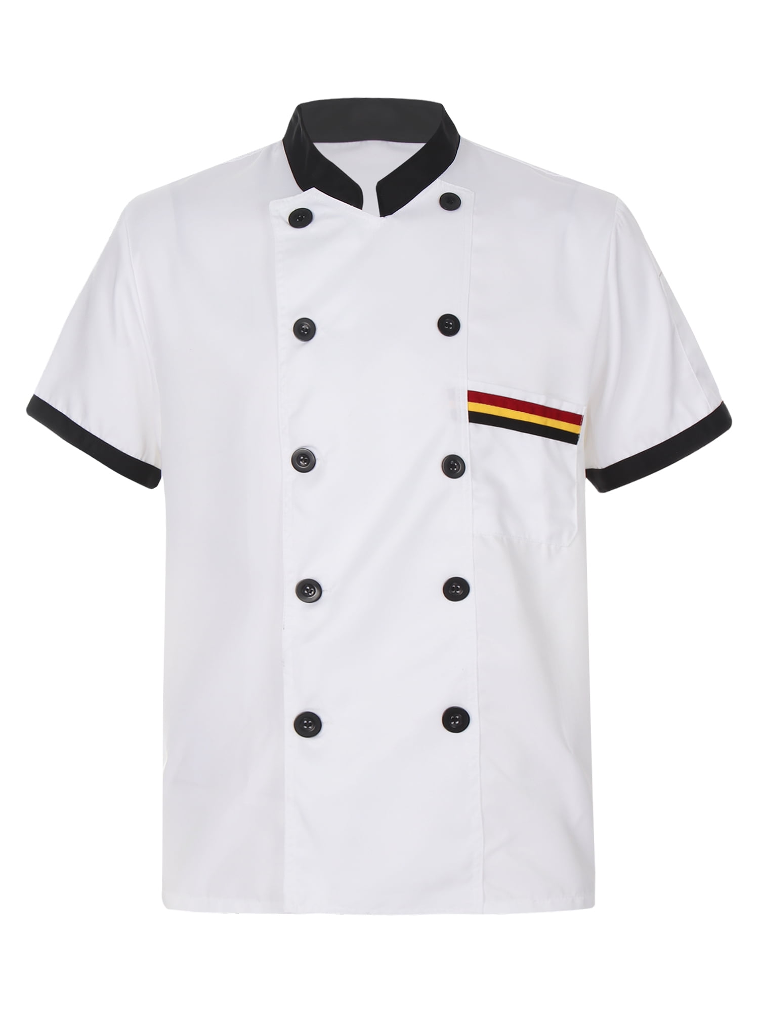 CHICTRY Mens Chef Coat Classic Short Sleeve Restaurant Kitchen Jacket ...
