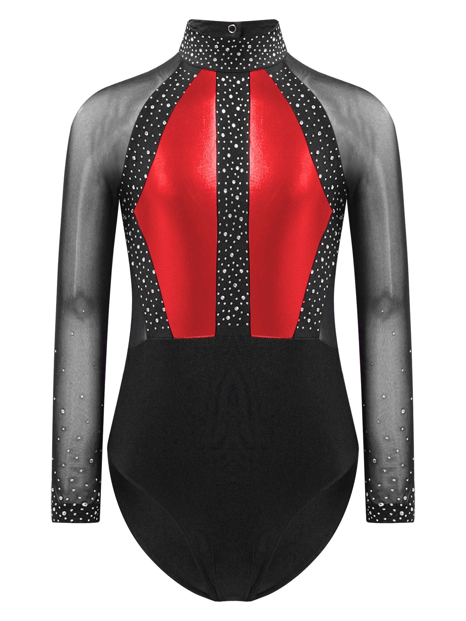 CHICTRY Shiny Gymnastics Leotard for Girls Rhinestone Mock Mesh Sleeve ... CHICTRY Shiny Gymnastics Leotard for Girls Rhinestone Mock Mesh Sleeve ...