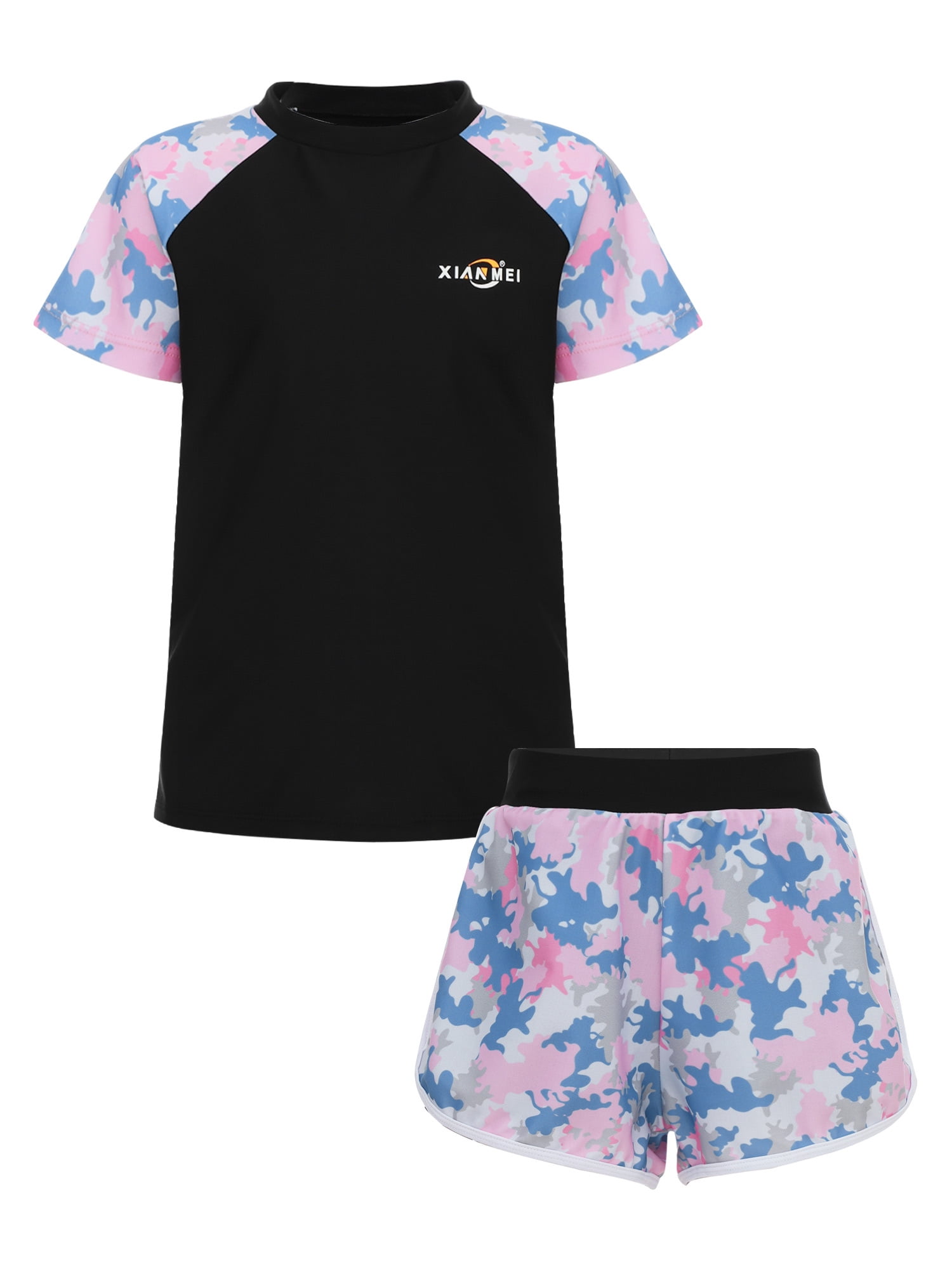 CHICTRY Two-Piece Swimsuit for Girls Tweens Quick Dry Rash Guard ...