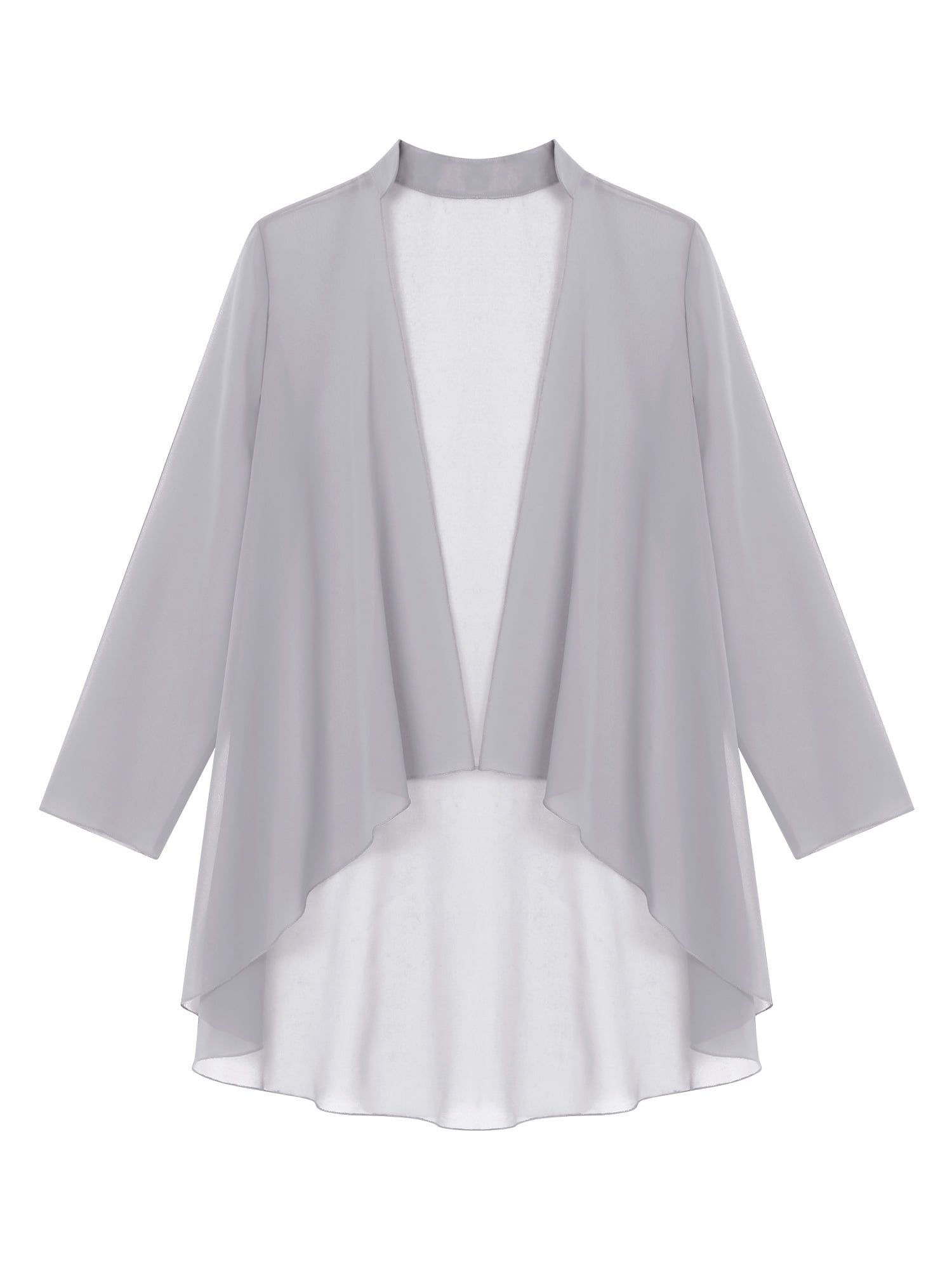 CHICTRY Women Chiffon Long Sleeve Cardigan Open Front Casual Shrug ...