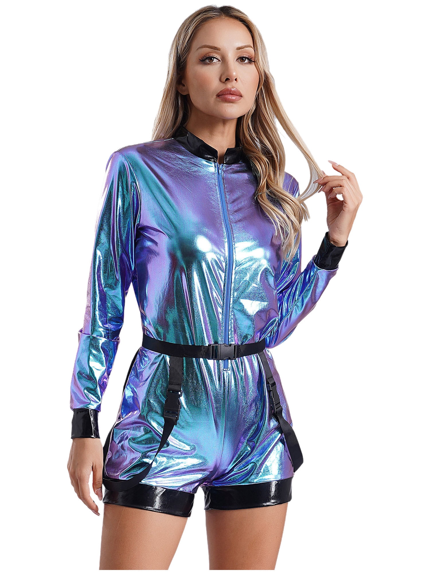 CHICTRY Women Outerspace Astronaut Suits Sparkly One Piece Jumpsuits ...