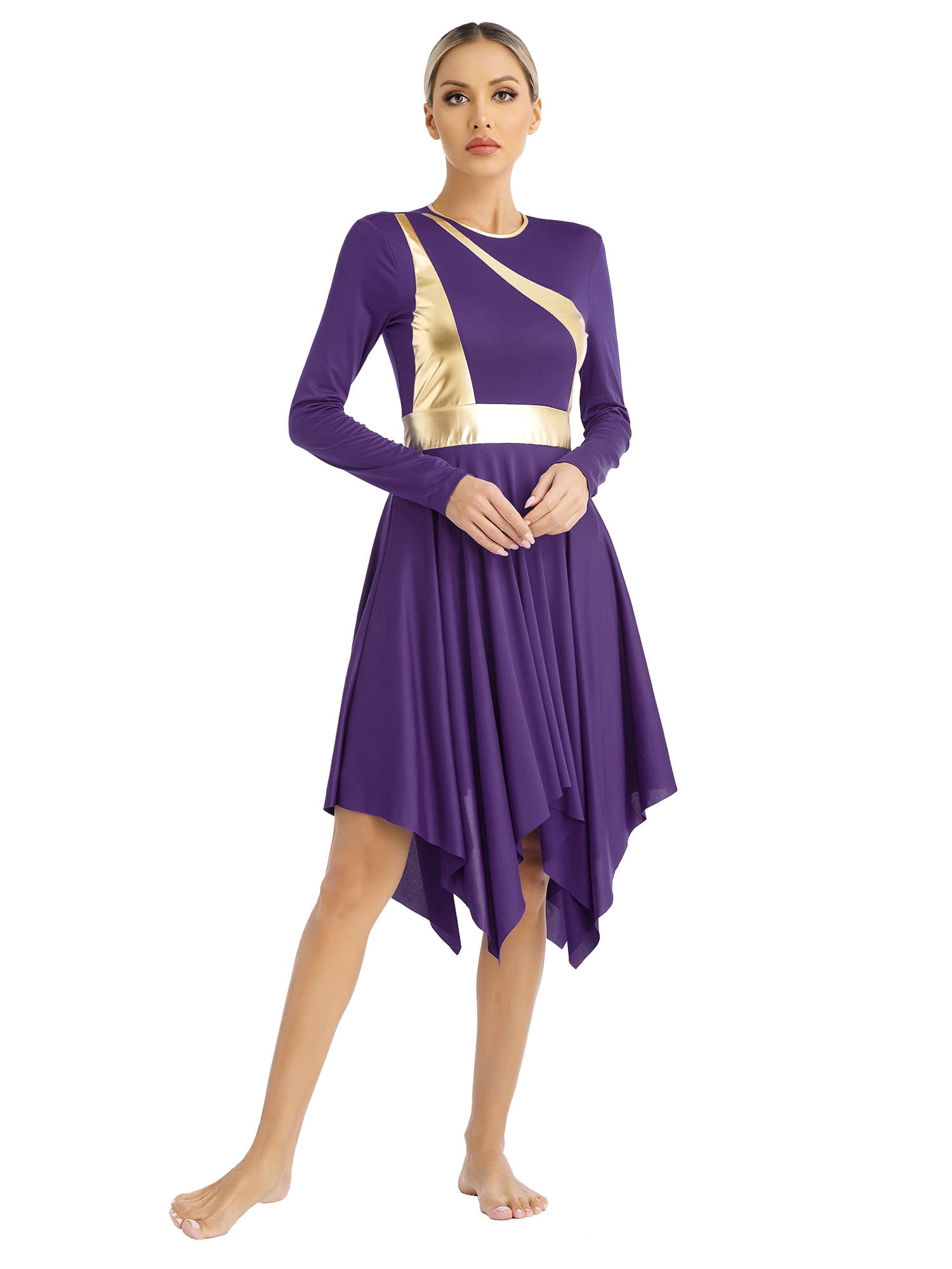 CHICTRY Women's Praise Dance Dress Liturgical Worship Dancewear Long ...