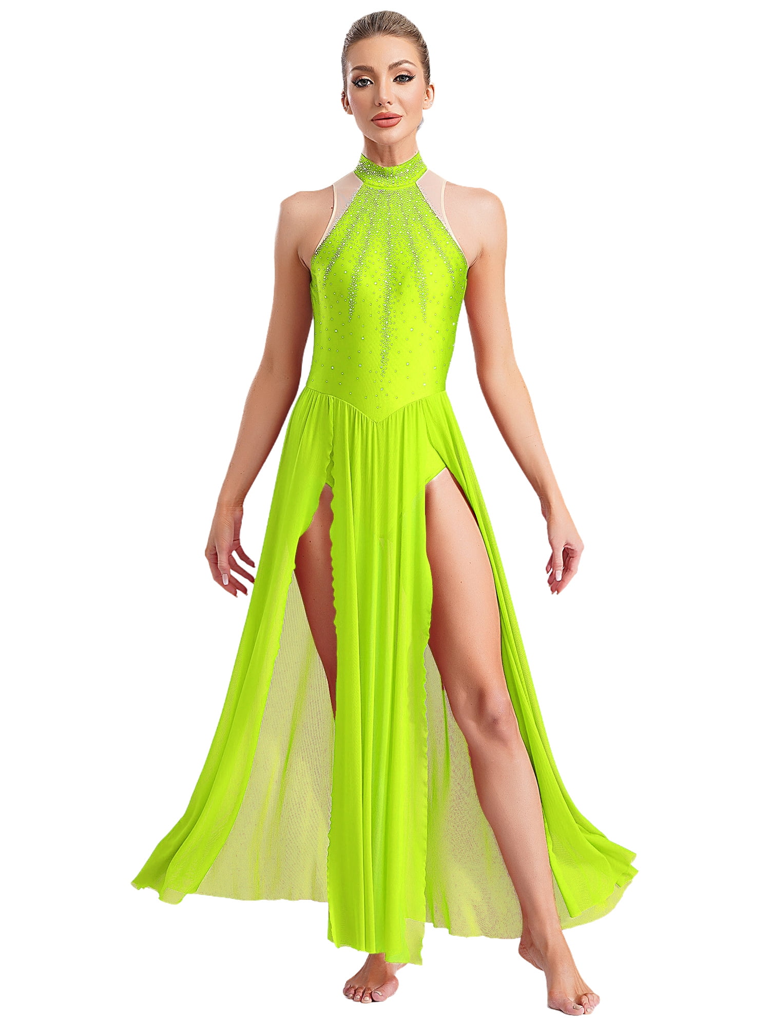 CHICTRY Womens Lyrical Dance Dress Modern Contemporary Dancewear Halter ...