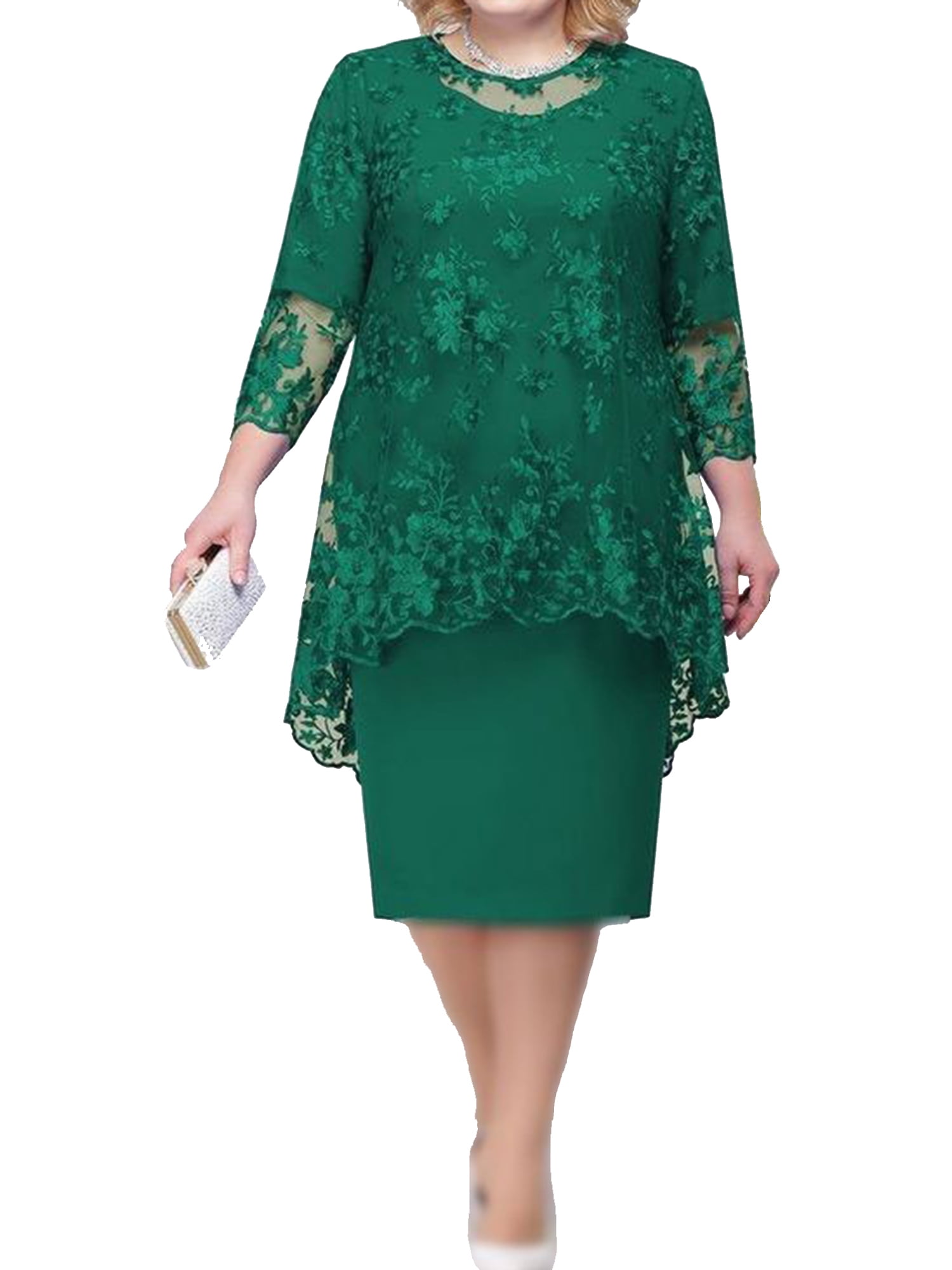 CHICTRY Womens Plus Size Cocktail Evenings Dress Birthday Wedding Guest ...