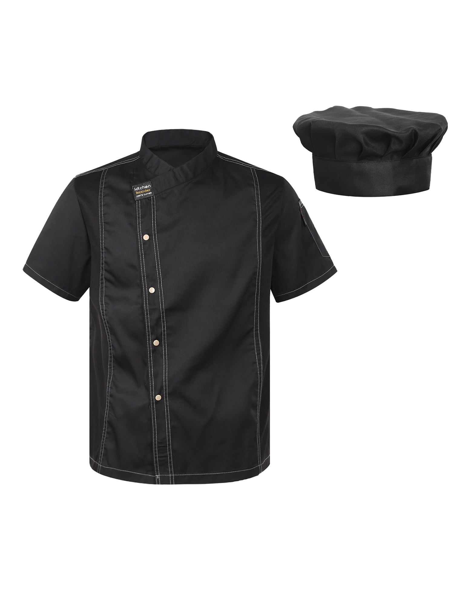 CHICTRY Womens Short Sleeve Chef Kitchen Work Uniform Chef Coat Cook ...