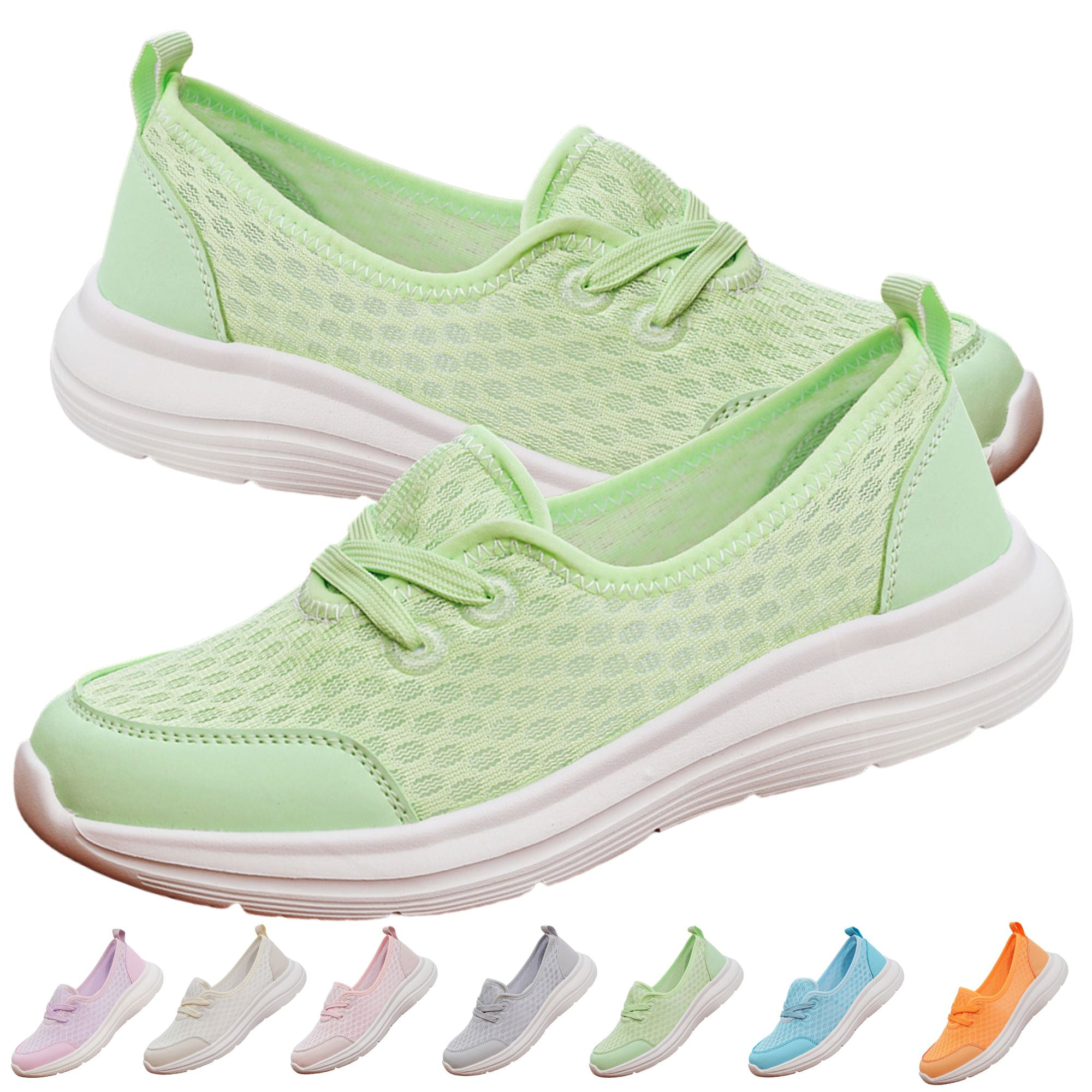 CHICVOMEY Breathable Mesh Slip-On for Women Walking Shoes with Arch ...