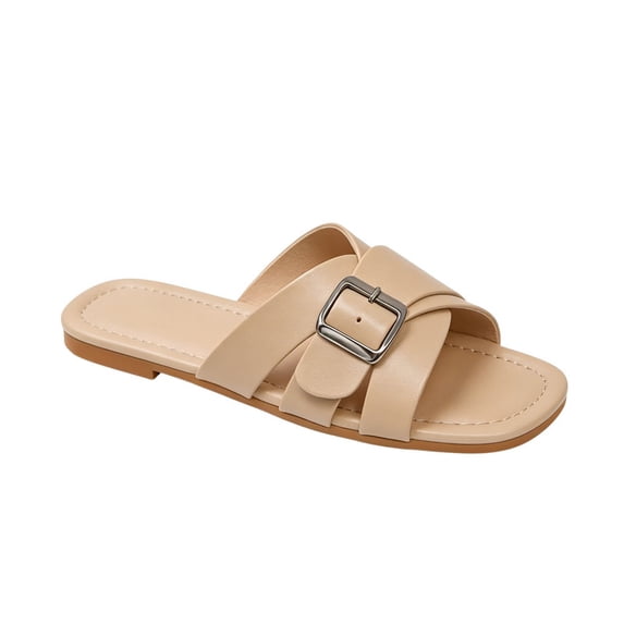 CHICVOMEY Comfort Sandals Women Lightweight Adjustable Buckle Flat ...