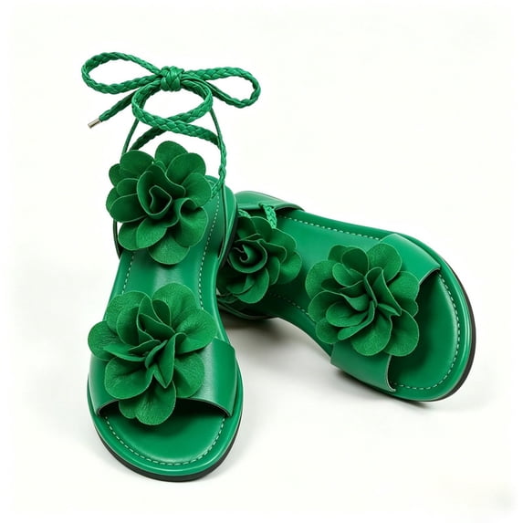 CHICVOMEY Comfortable Summer Women's Flower Sandals Open Toe with ...