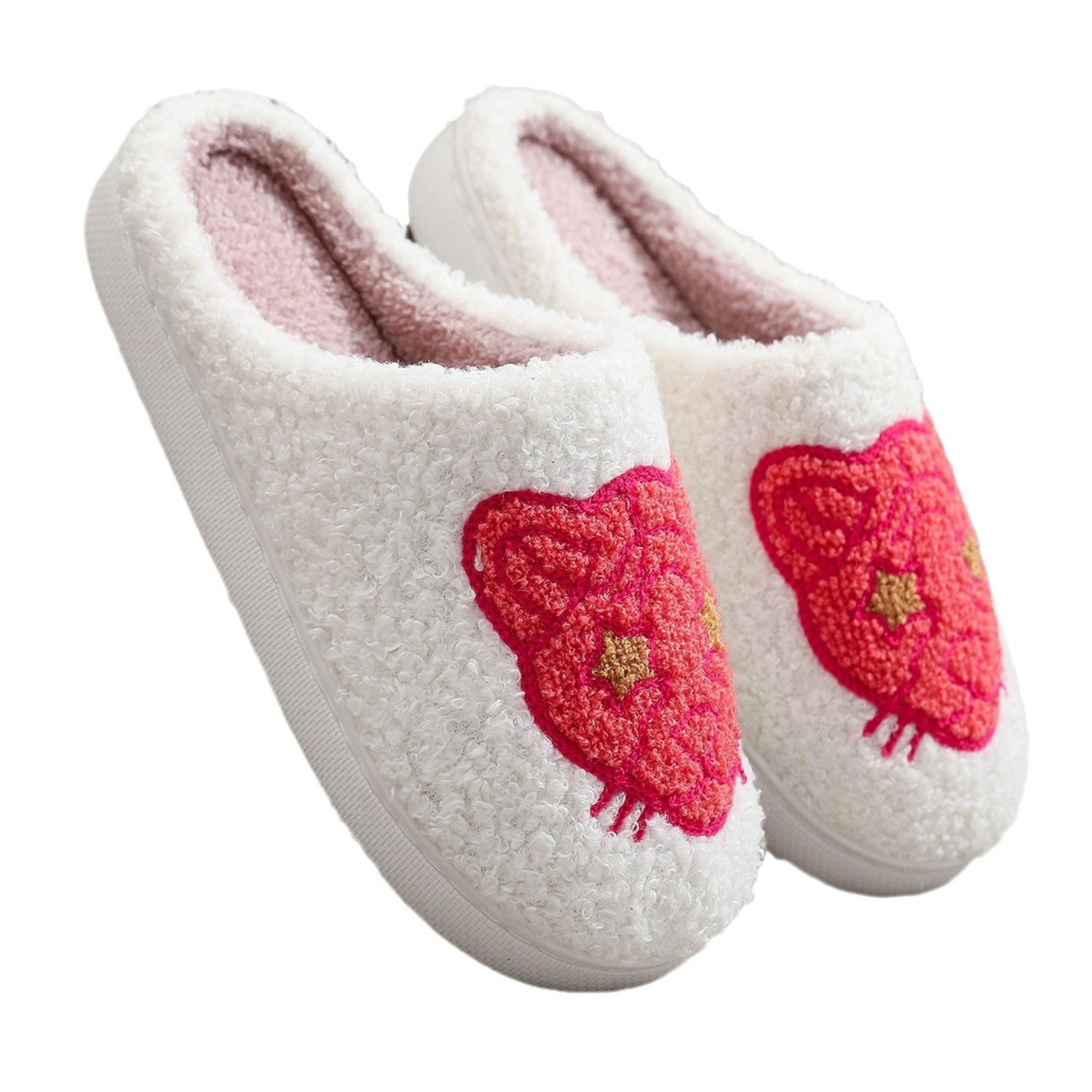 CHICVOMEY Cute Slippers for Women Animal Valentine's Day Plush Soft ...