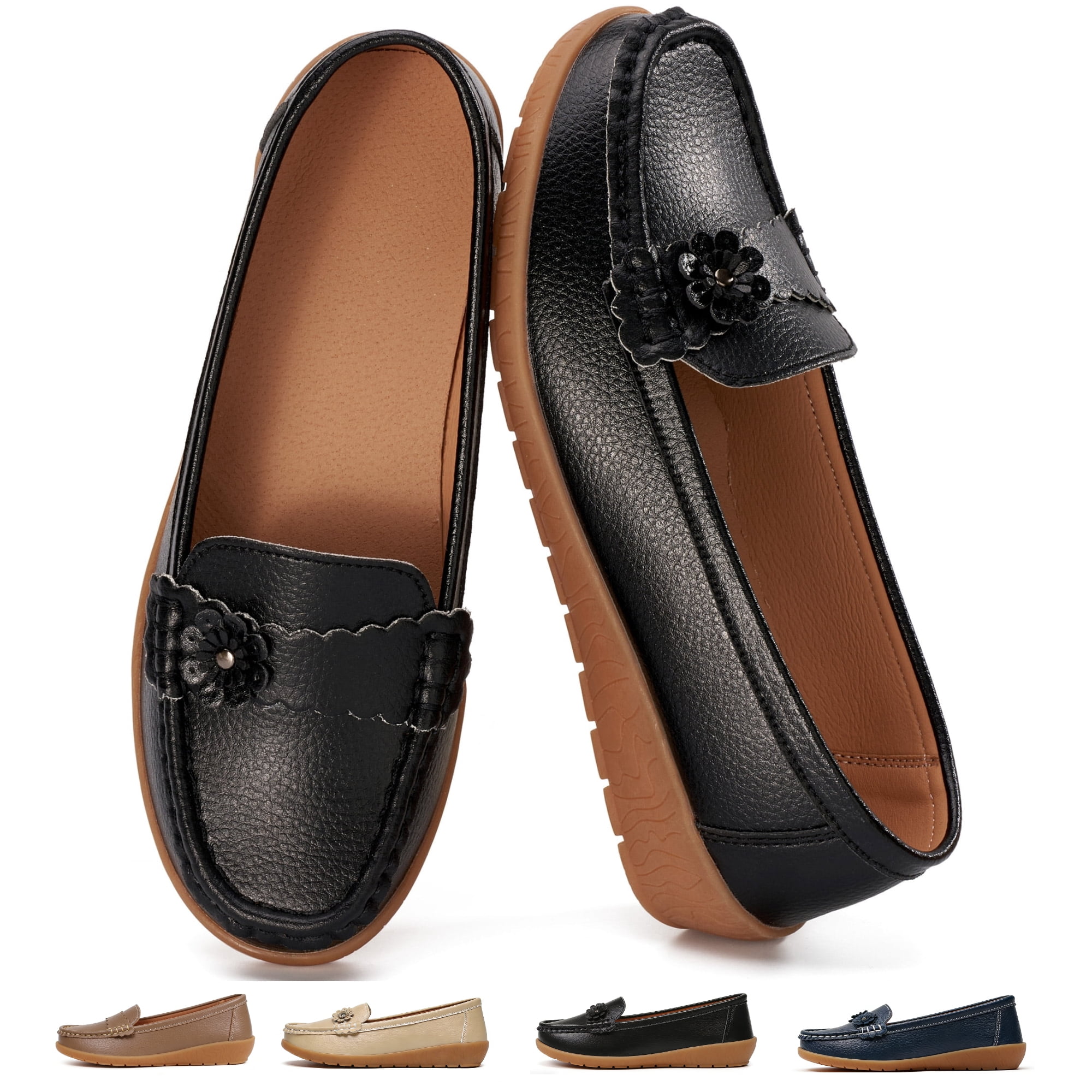 CHICVOMEY Dressy Shoes for Women Loafers Penny Loafers for Women with ...