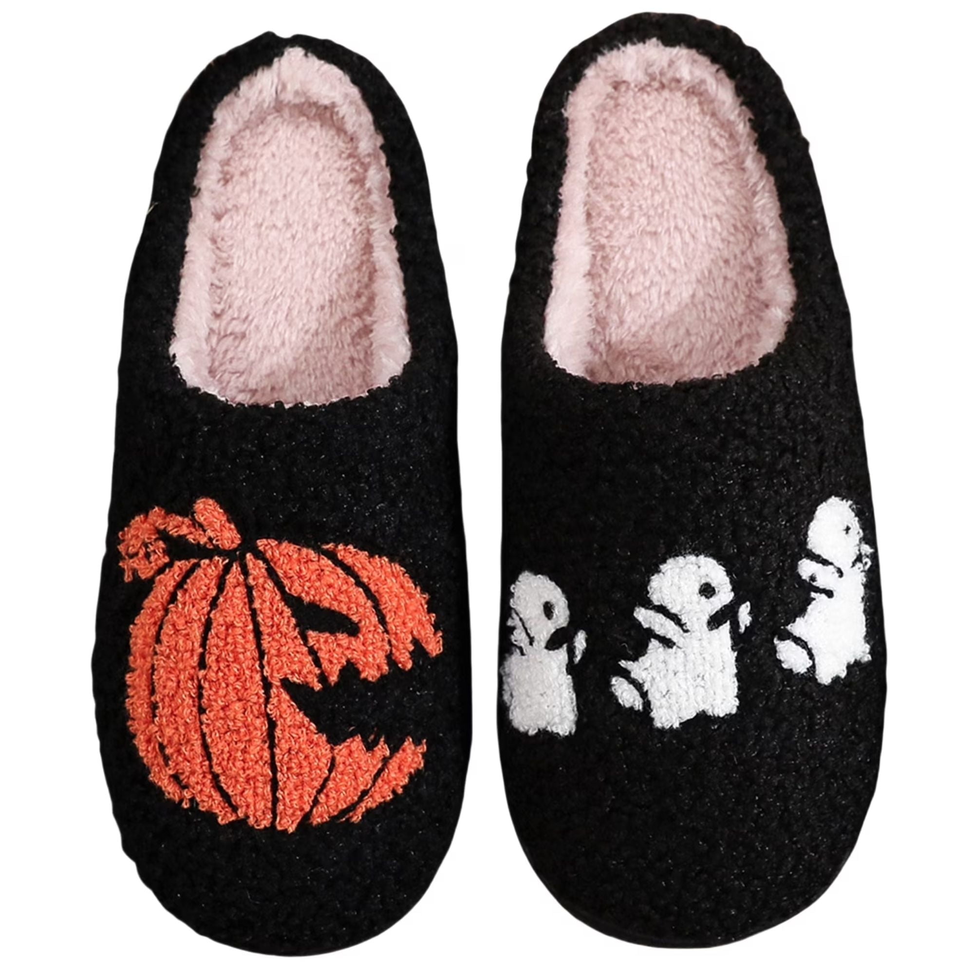 CHICVOMEY Funny Halloween Slippers for Women Men Fuzzy Memory Foam Cute ...