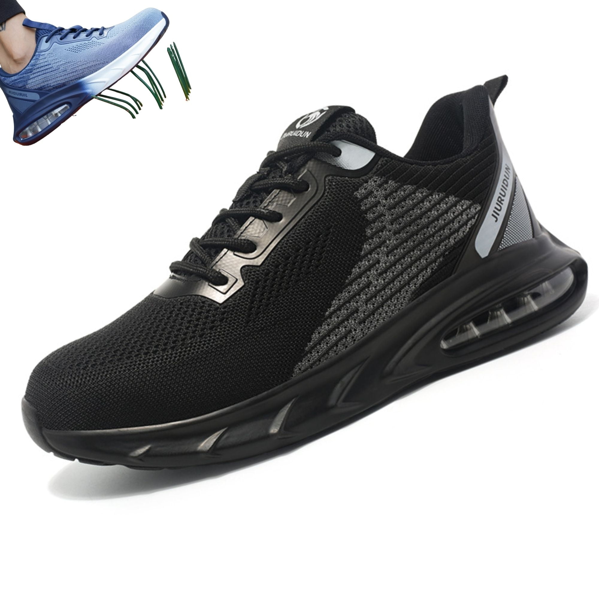 CHICVOMEY Men's Steel Toe Work Sneakers Safety Air Cushion Puncture ...