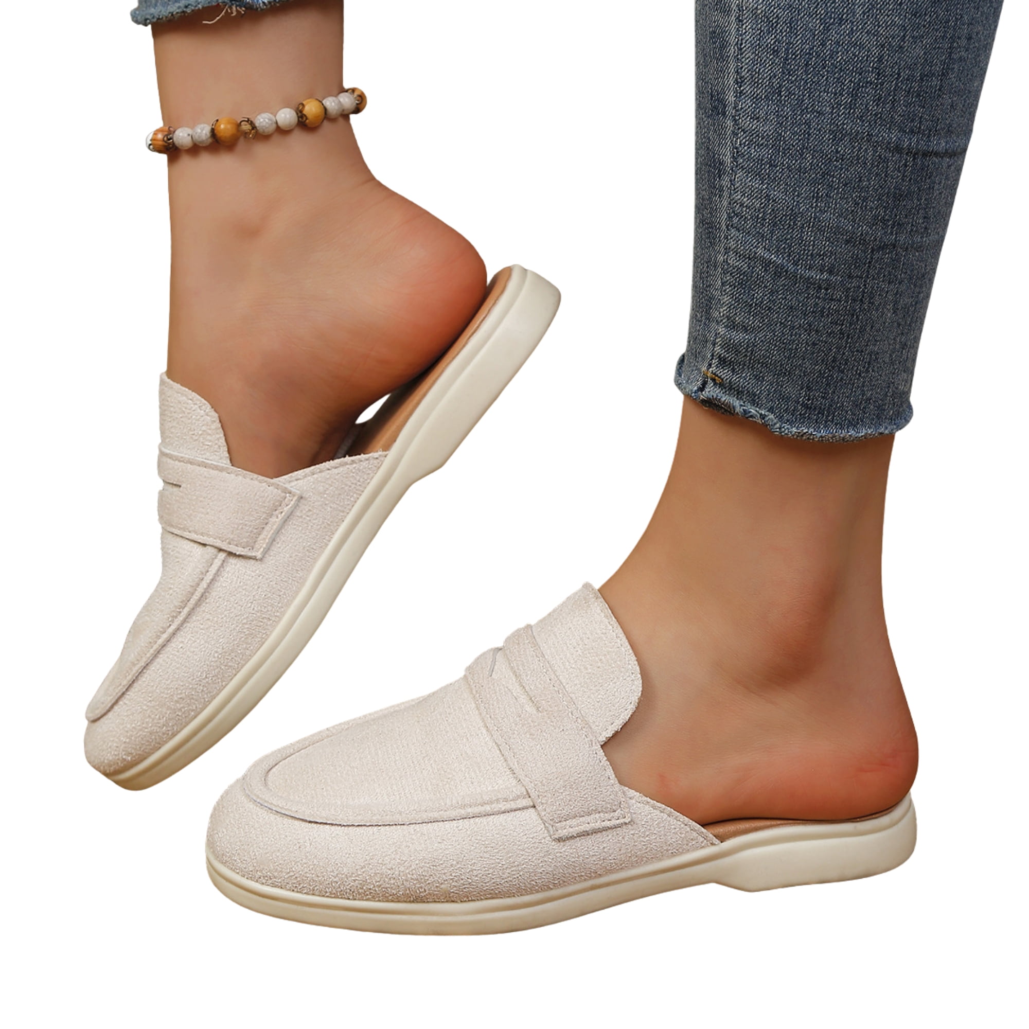 CHICVOMEY Mules & Clogs for Women Leather Womens Slip on Shoes ...
