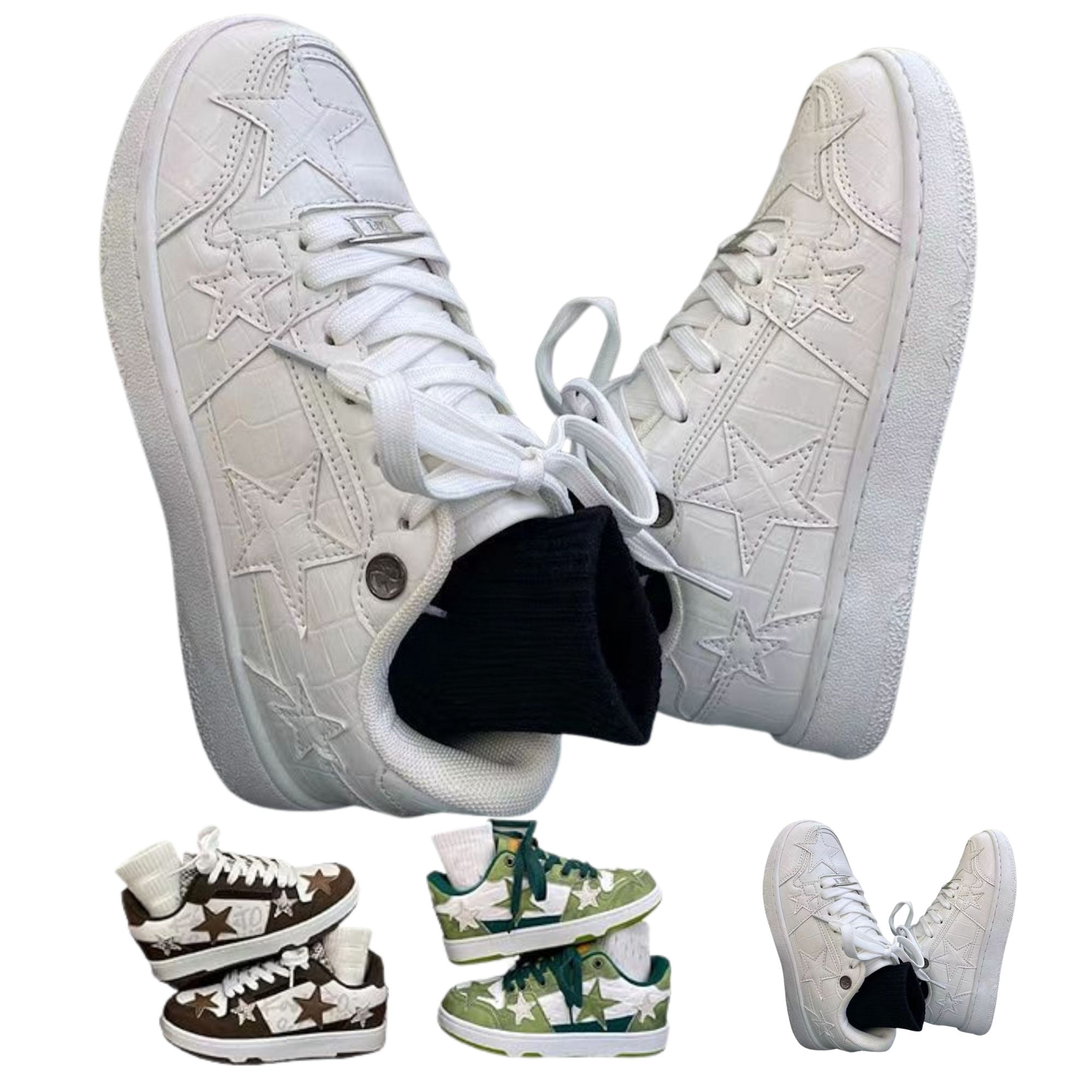 CHICVOMEY Platform Sneakers for Women Y2K Retro Chunky Star Design Non ...