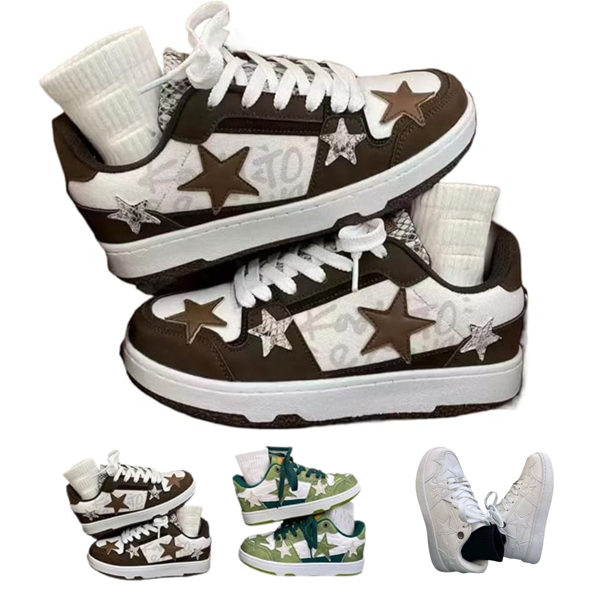 CHICVOMEY Platform Sneakers for Women Y2K Retro Chunky Star Design Non ...