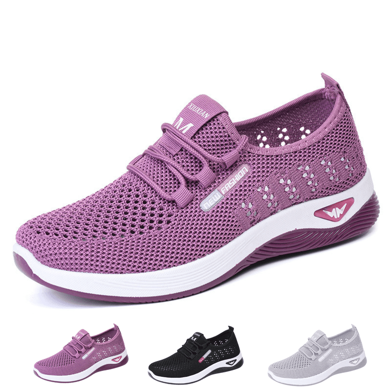 CHICVOMEY Women's Breathable Mesh Walking Shoes Lightweight Slip-On ...