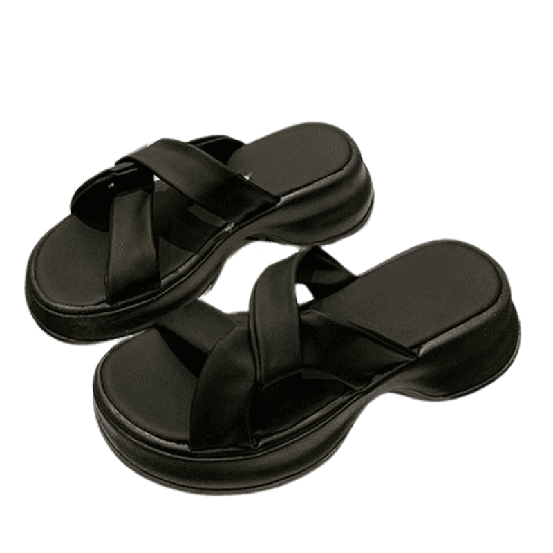 CHICVOMEY Women's Comfortable Sandals Soft Leather Slide Shoes with ...