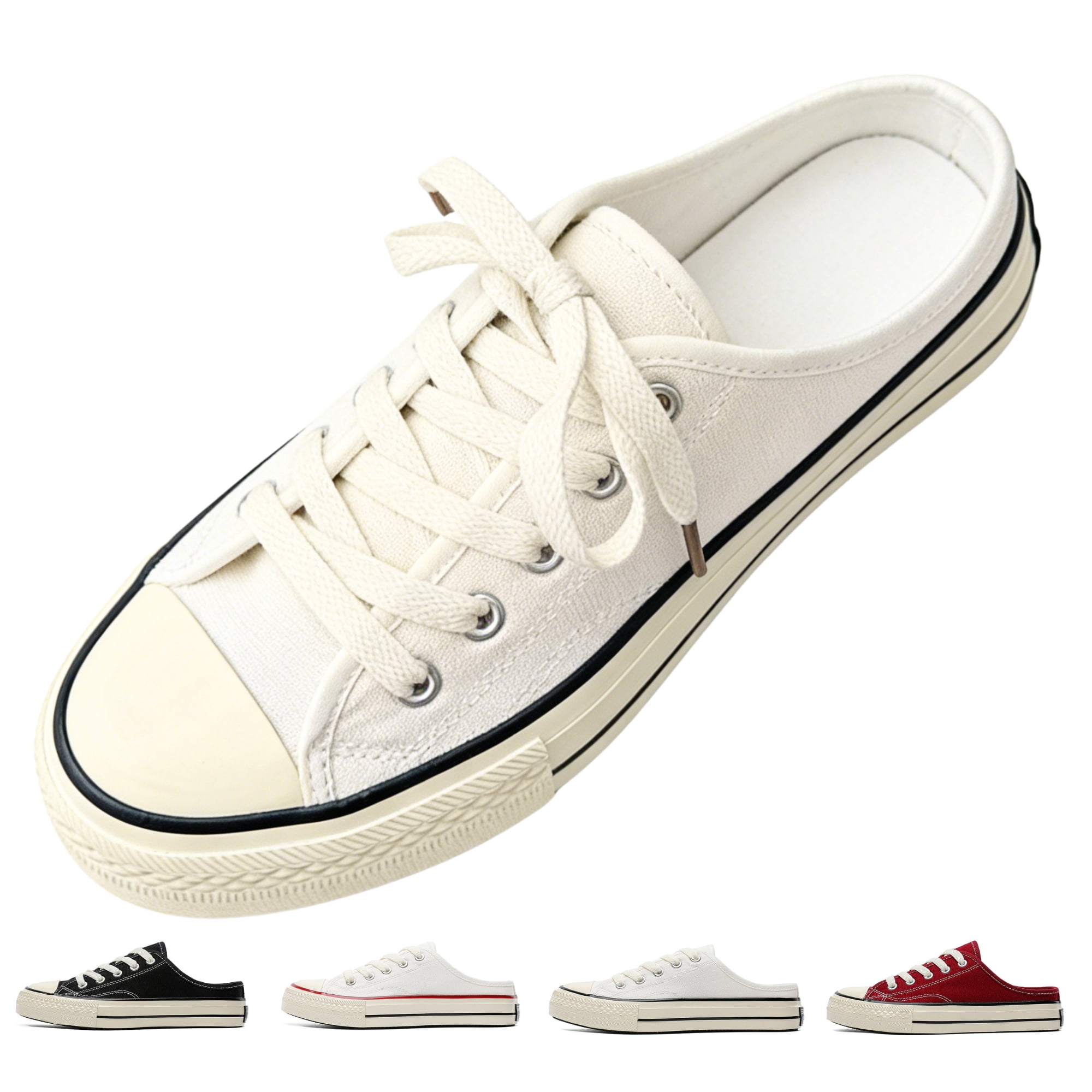 CHICVOMEY Women's Mules Comfortable Slip on Sneakers Tennis Shoes ...