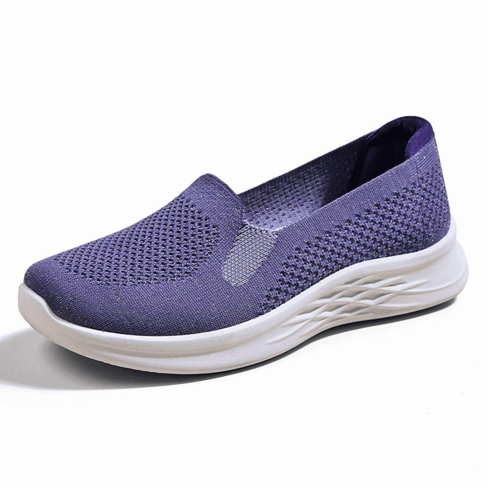 CHICVOMEY Women's Slip-On Walking Shoes Breathable Comfortable Flats ...