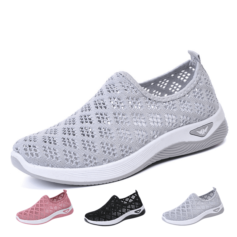 CHICVOMEY Women's Slip-On Walking Shoes Breathable Mesh Sneakers with ...