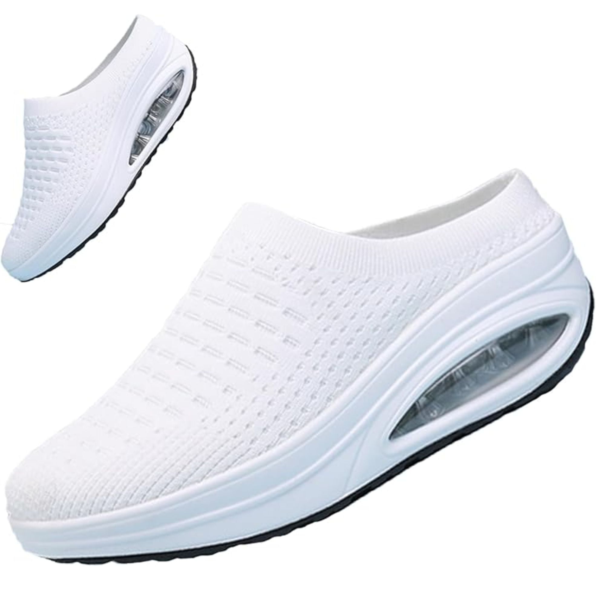 CHICVOMEY Women's Walking Shoes Breathable Air Cushion Backless ...