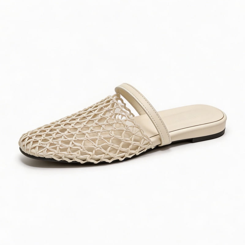 CHICVOMEY Women's Woven Mesh Mules Square Toe Closed Toe Backless ...