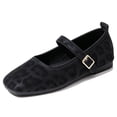 CHICVOMEY Womens Mary Jane Flats Square Toe Single Buckle Strap Casual ...