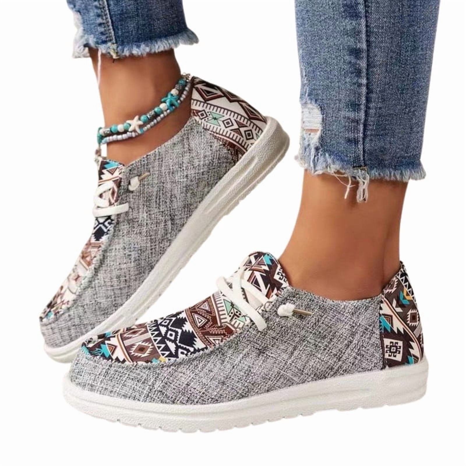 CHICVOMEY Womens Slip On Canvas Loafer Shoes Lightweight Breathable ...